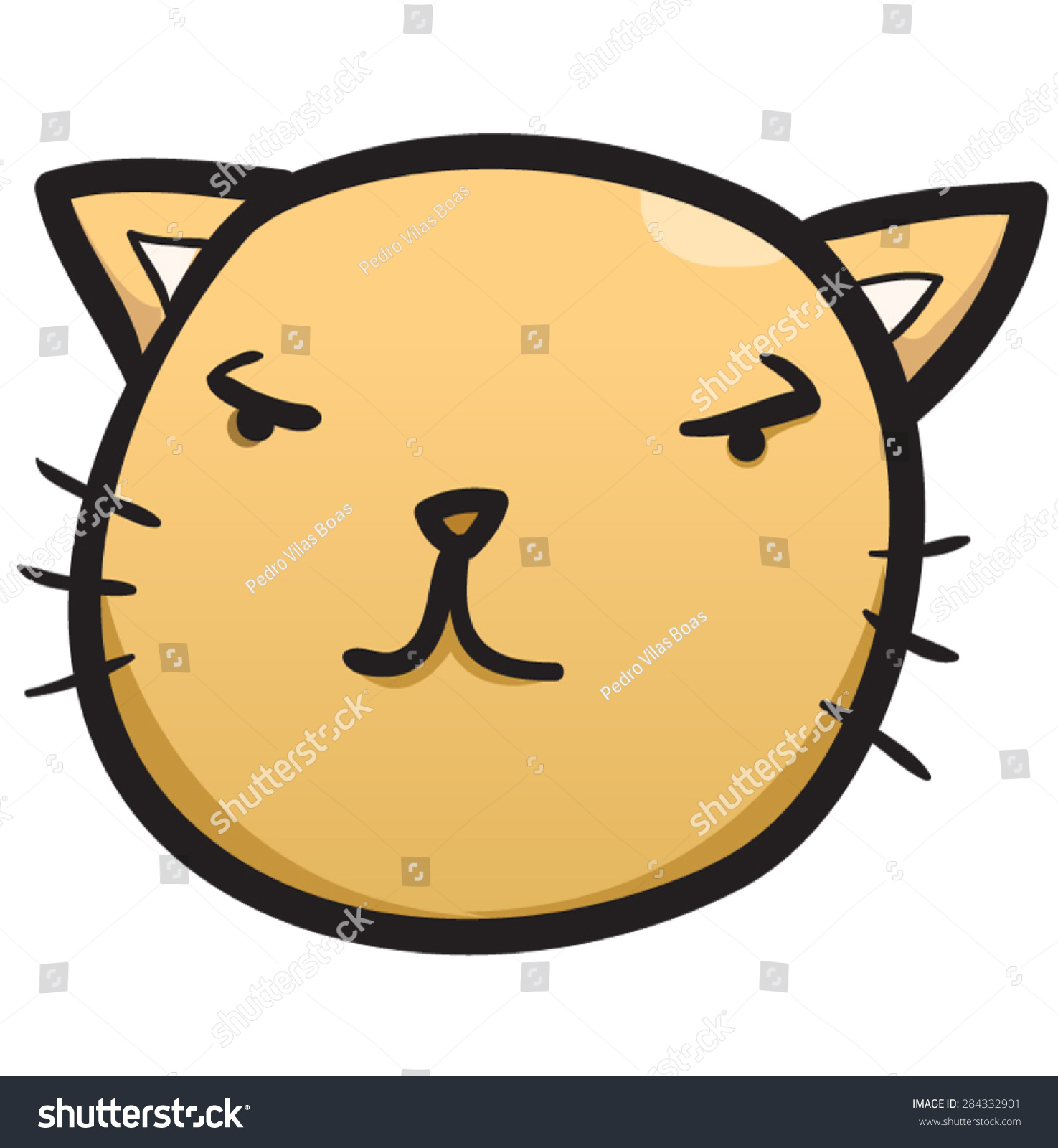 Cartoon Cat Smiley Face Stock Vector (Royalty Free) 284332901 ...