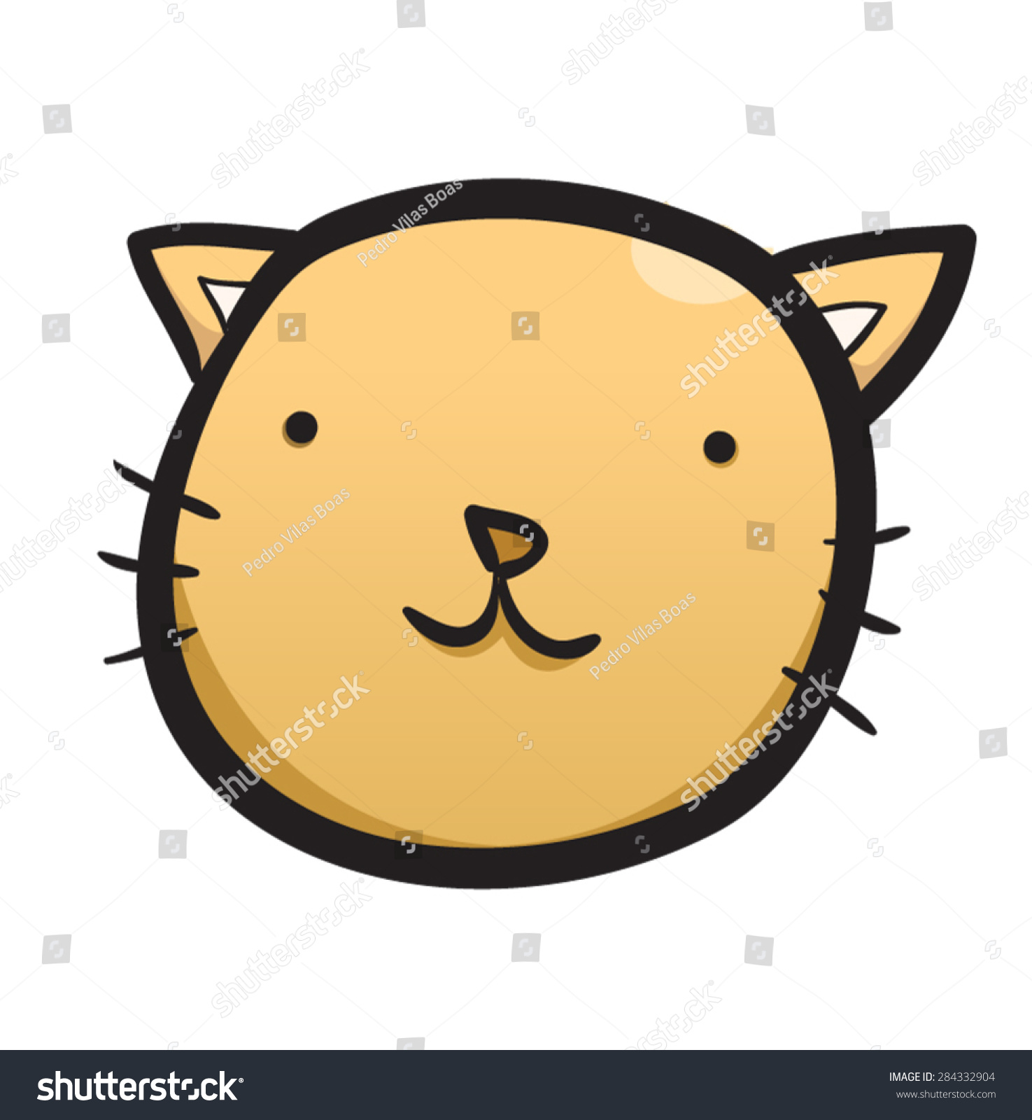 Cartoon Cat Smiley Face: vector de stock (libre de regalías) 284332904 ...