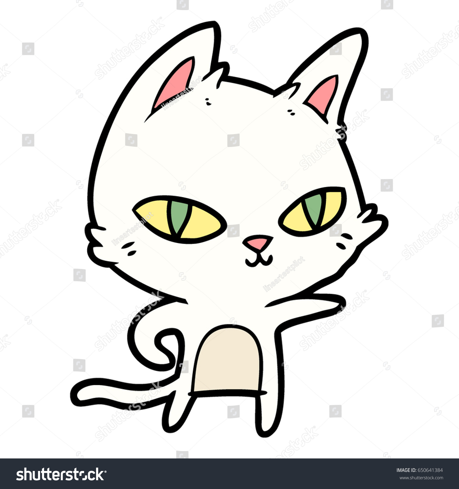 Cartoon Cat Staring Stock Vector (Royalty Free) 650641384 | Shutterstock