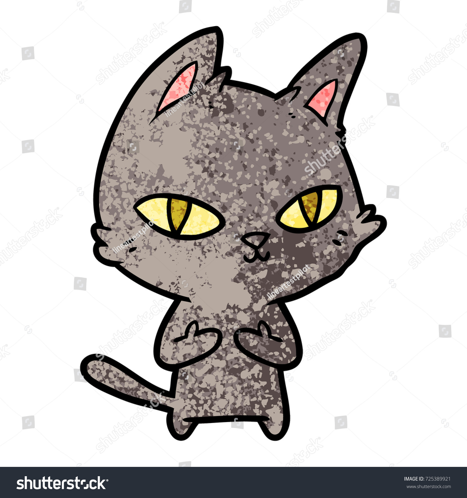 Cartoon Cat Staring Stock Vector (Royalty Free) 725389921 | Shutterstock