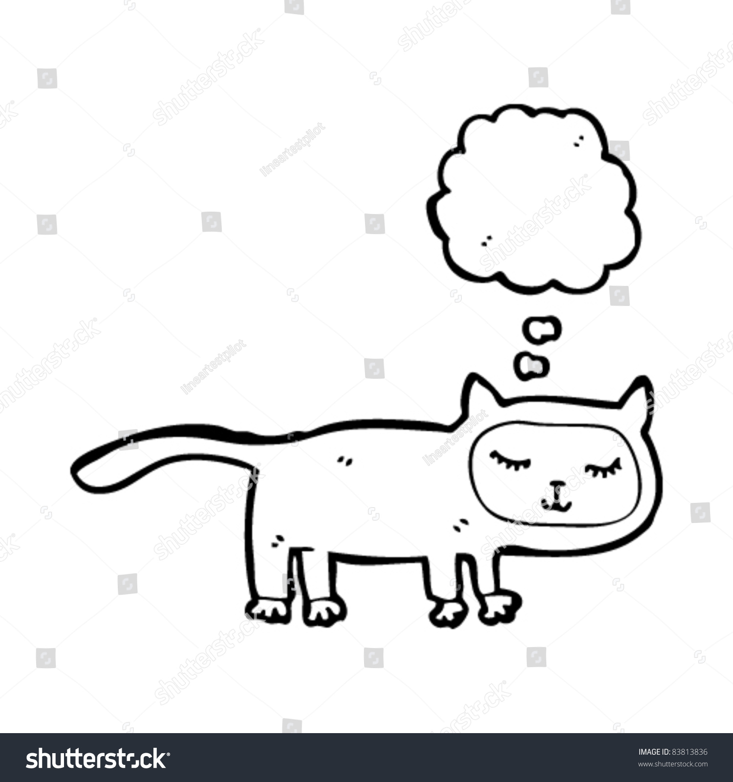 Cartoon Cat Thinking Stock Vector (Royalty Free) 83813836