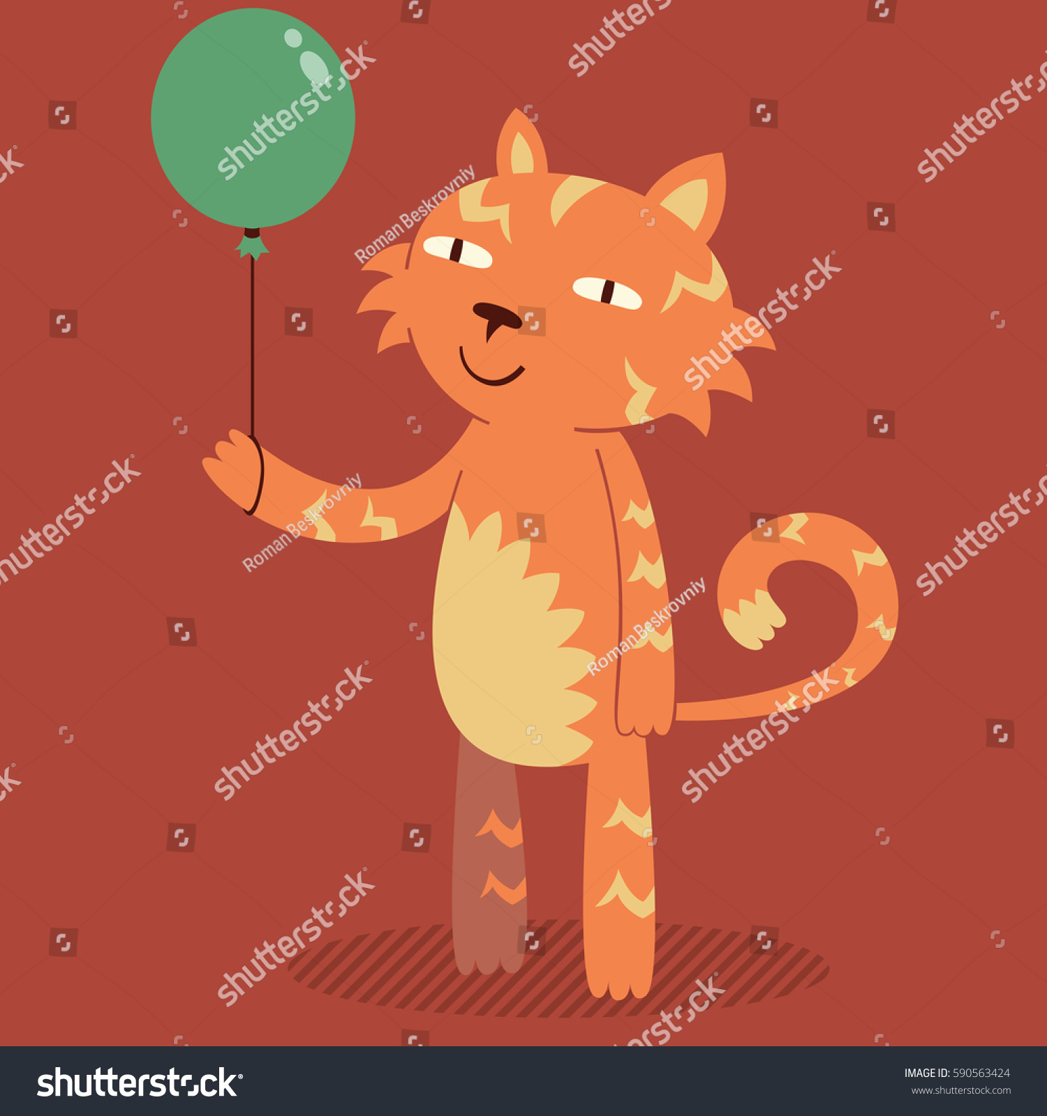 Cartoon Cat Balloon Stock Vector (Royalty Free) 590563424 | Shutterstock