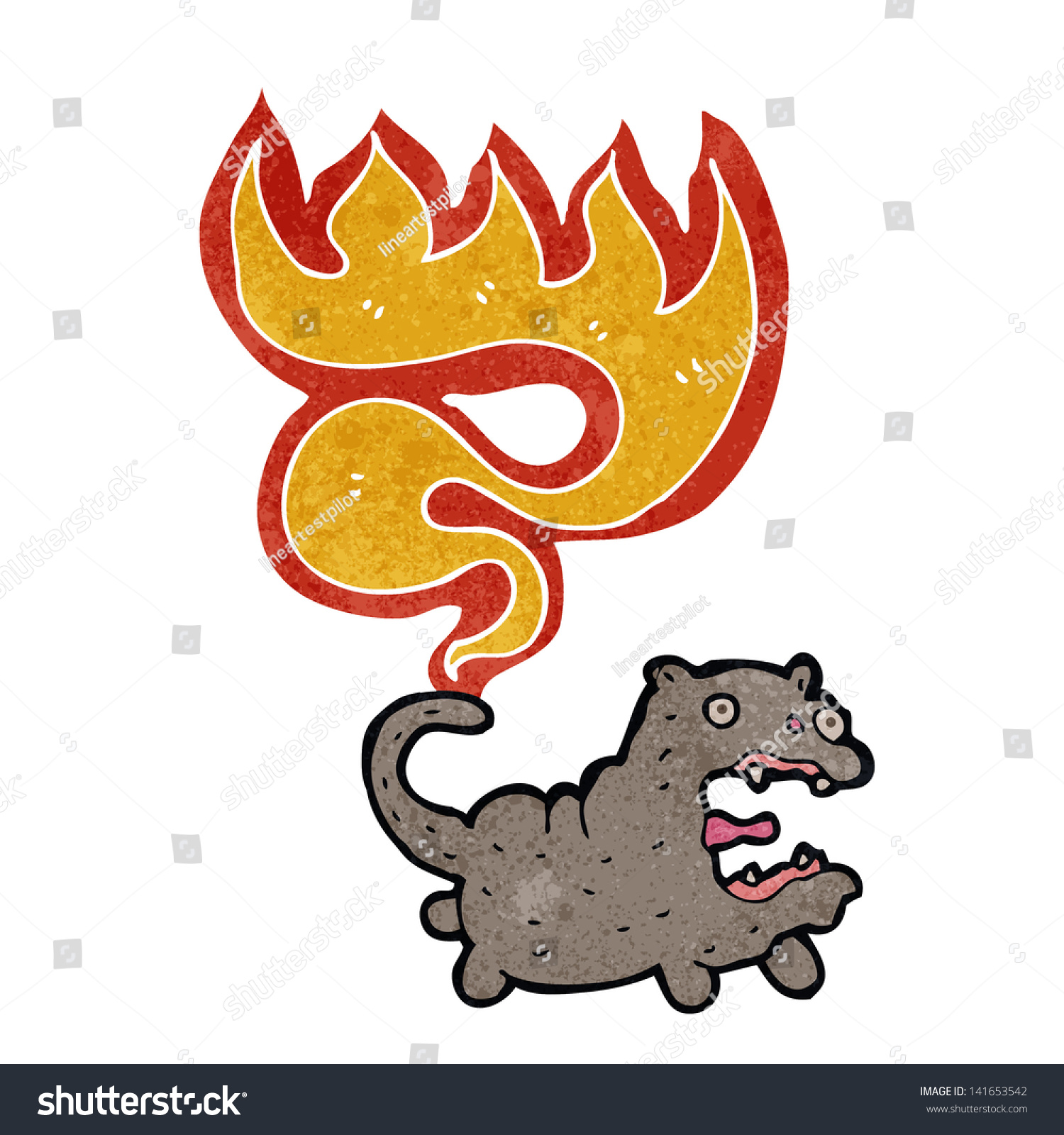 Cartoon Cat Burning Tail: เวกเตอร์สต็อก (ปลอดค่าลิขสิทธิ์) 141653542 ...