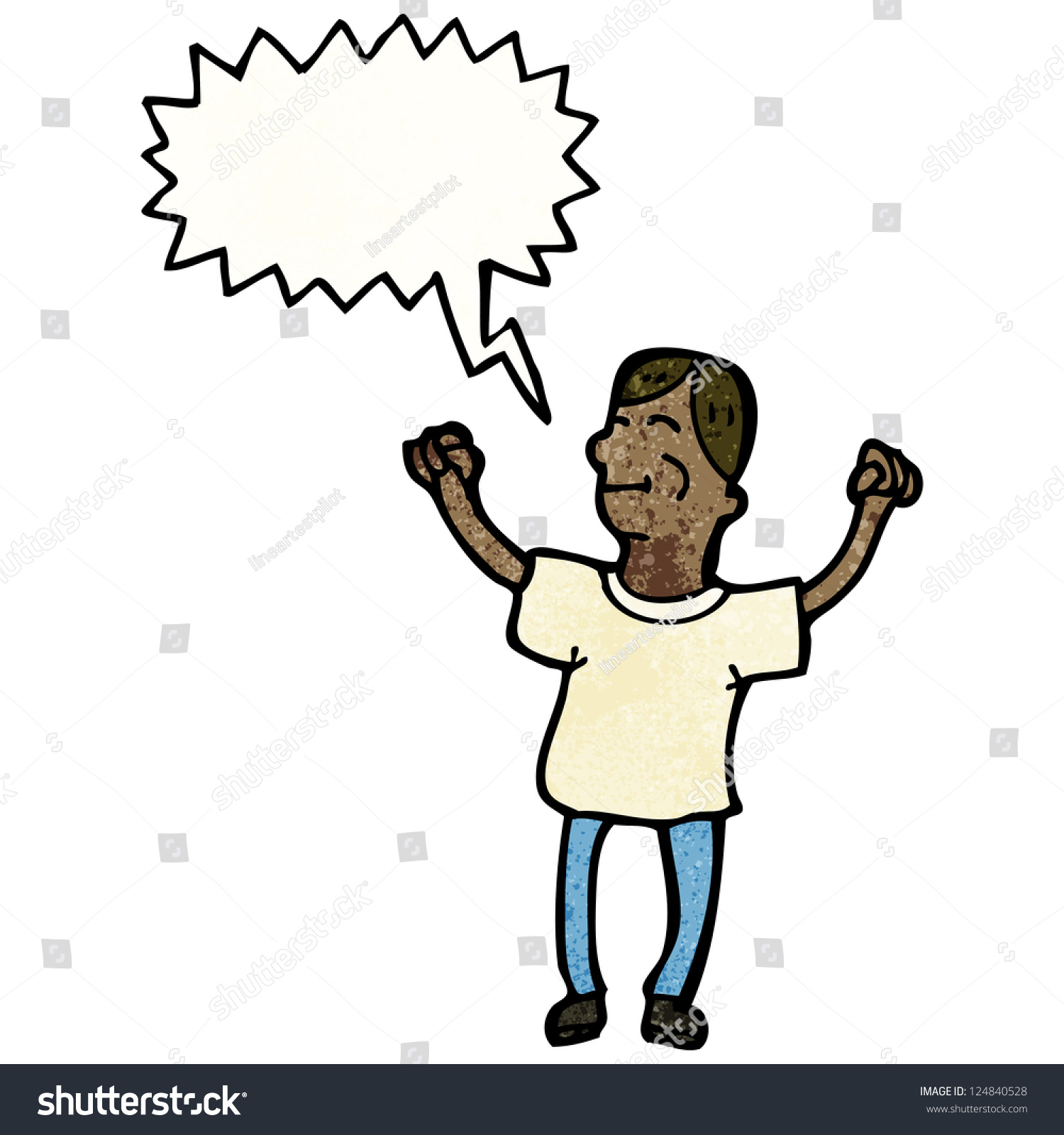 Cartoon Celebrating Man Stock Vector (Royalty Free) 124840528 ...