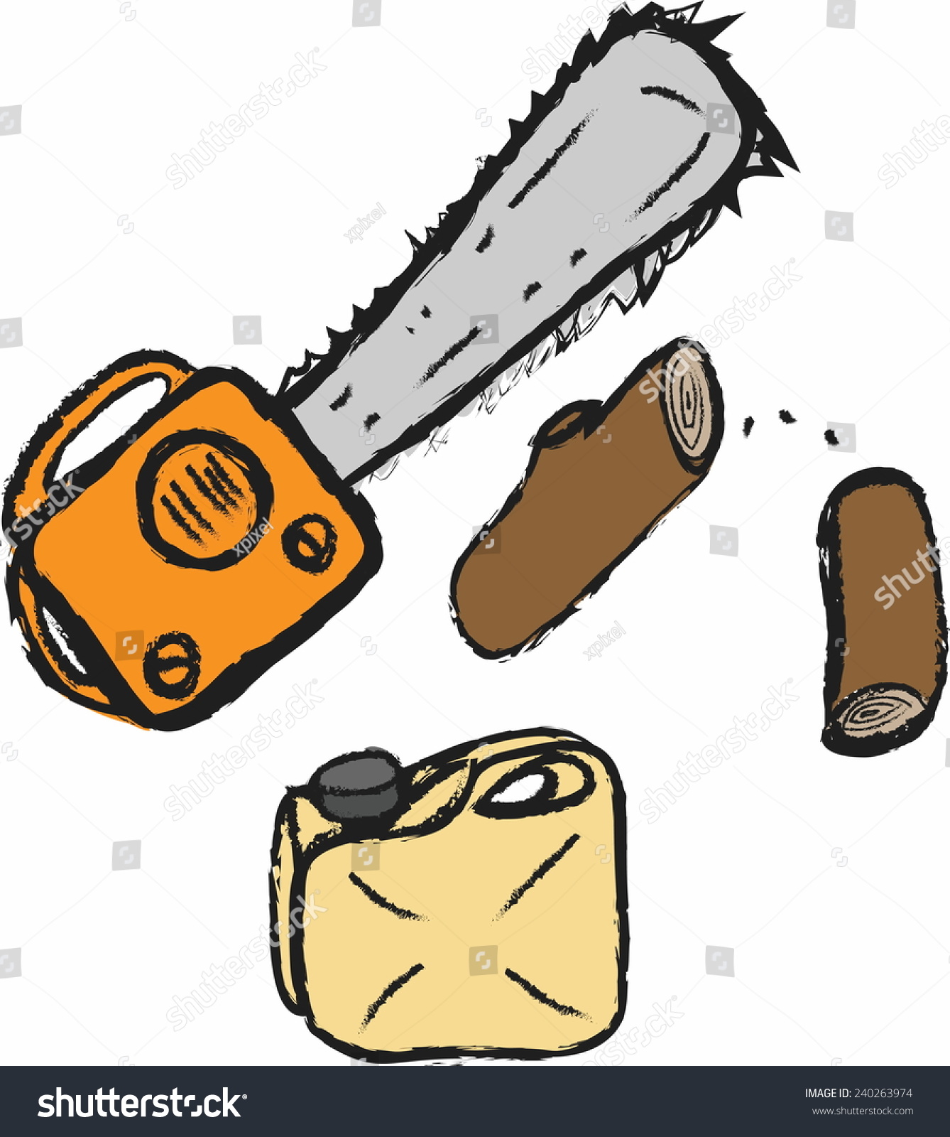 Cartoon Chainsaw Stock Vector (Royalty Free) 240263974