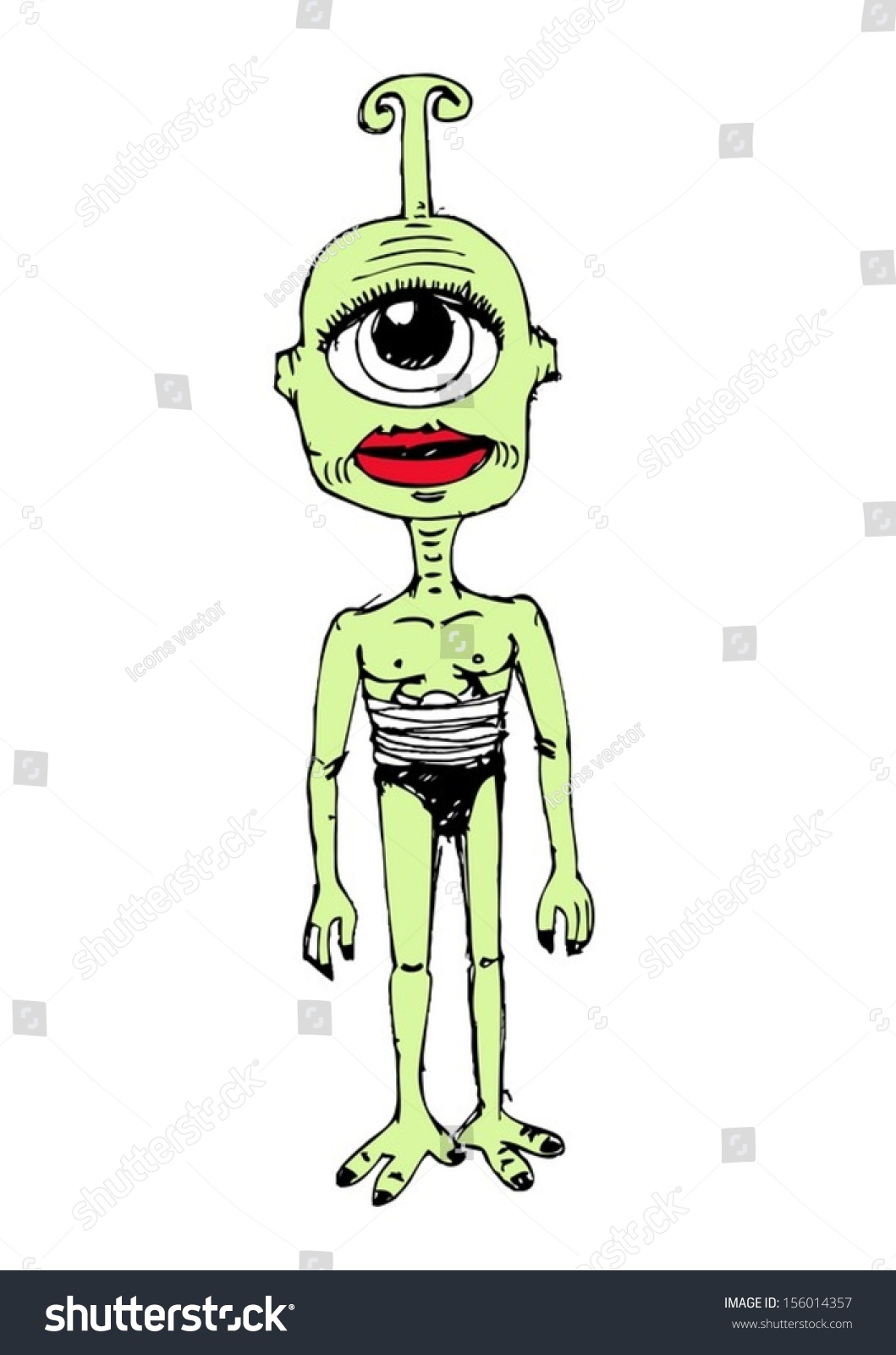 Cartoon Character Alien Stock Vector (Royalty Free) 156014357