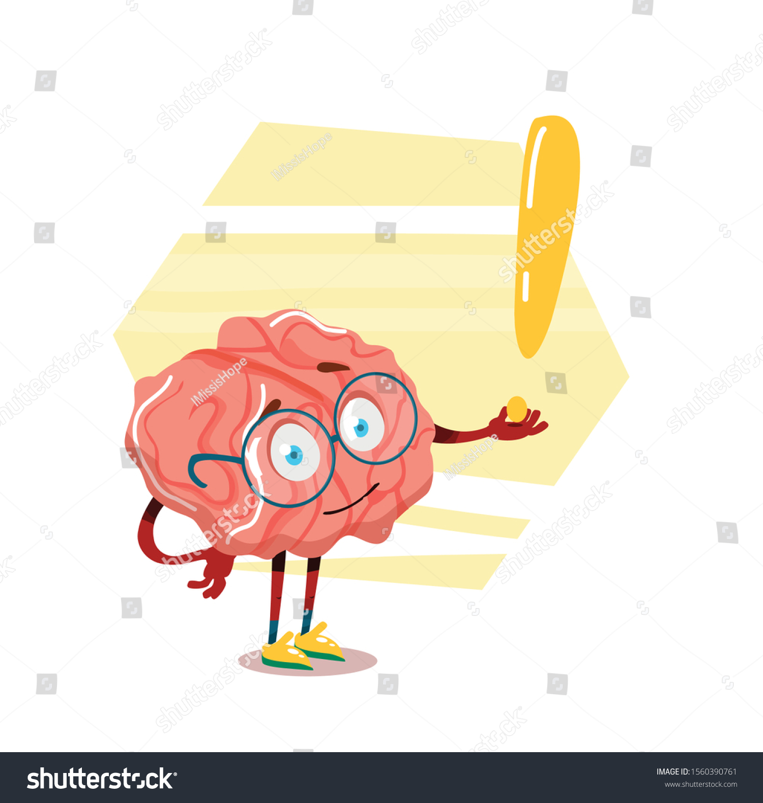 Cartoon Character Brain Vector Illustration Stock Vector (Royalty Free ...