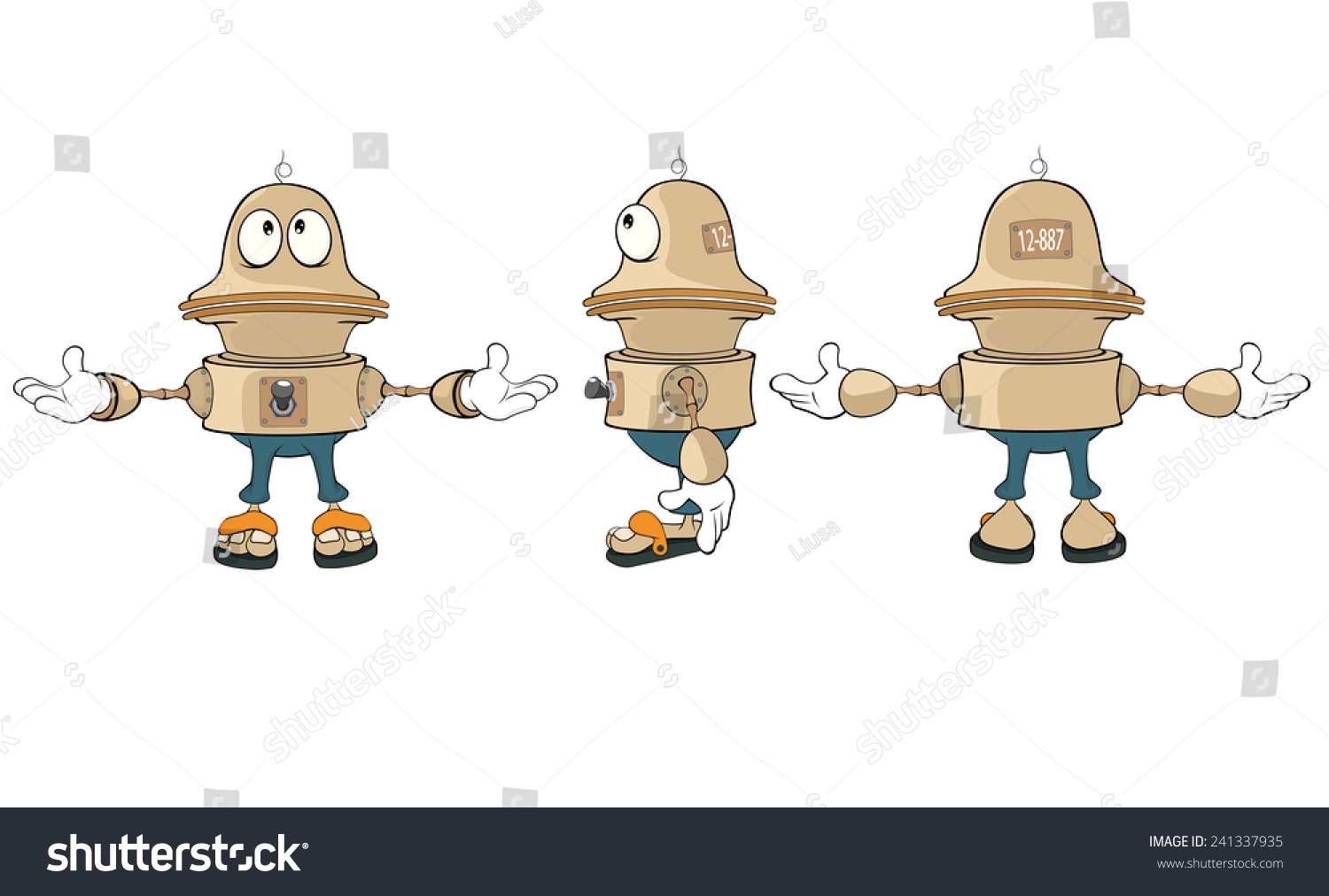Cartoon Character Cute Robot Computer Game Stock Vector (Royalty Free ...