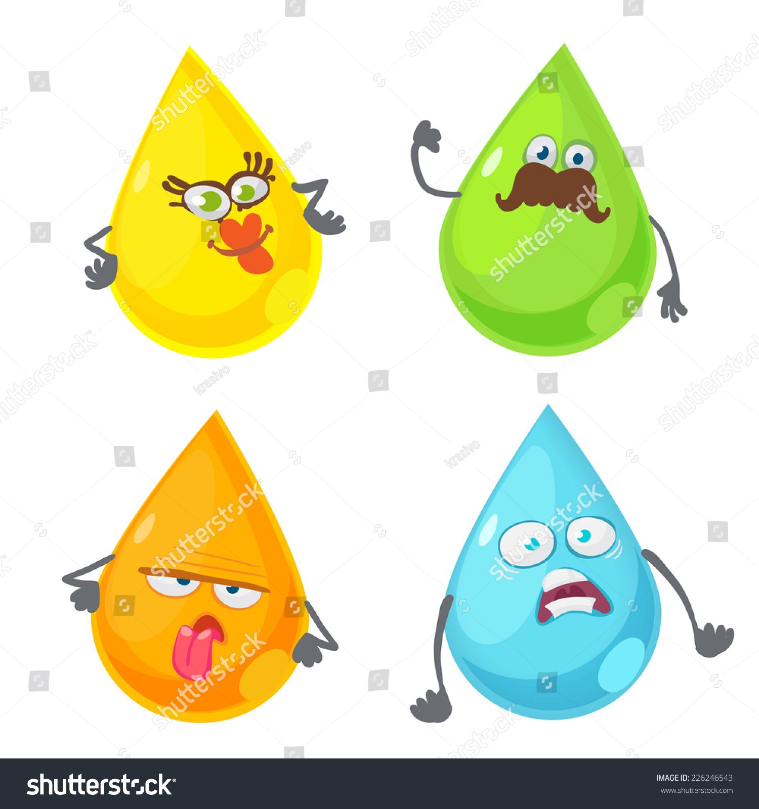 Cartoon Character Drop Stock Vector (Royalty Free) 226246543 | Shutterstock