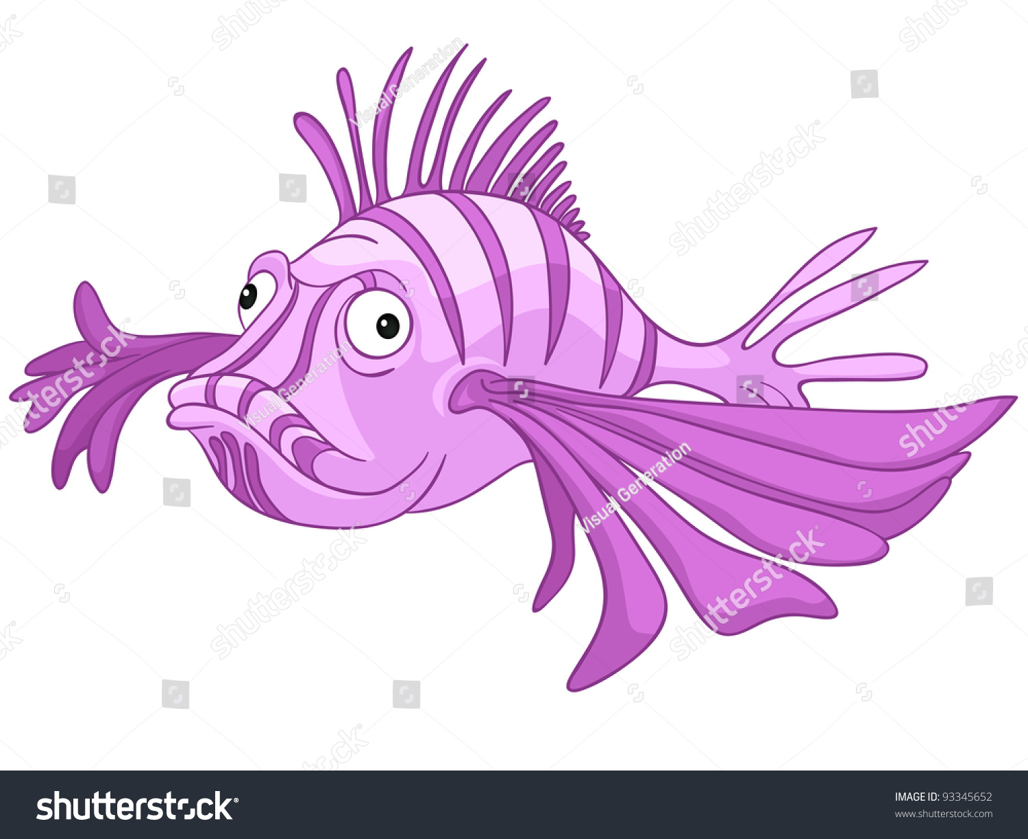 Cartoon Character Fish Isolated On White Stock Vector (Royalty Free ...