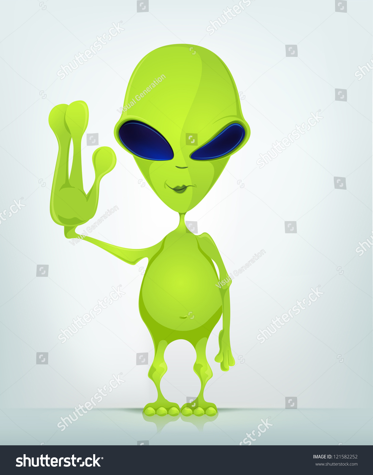 Cartoon Character Funny Alien Isolated On Stock Vector (Royalty Free ...