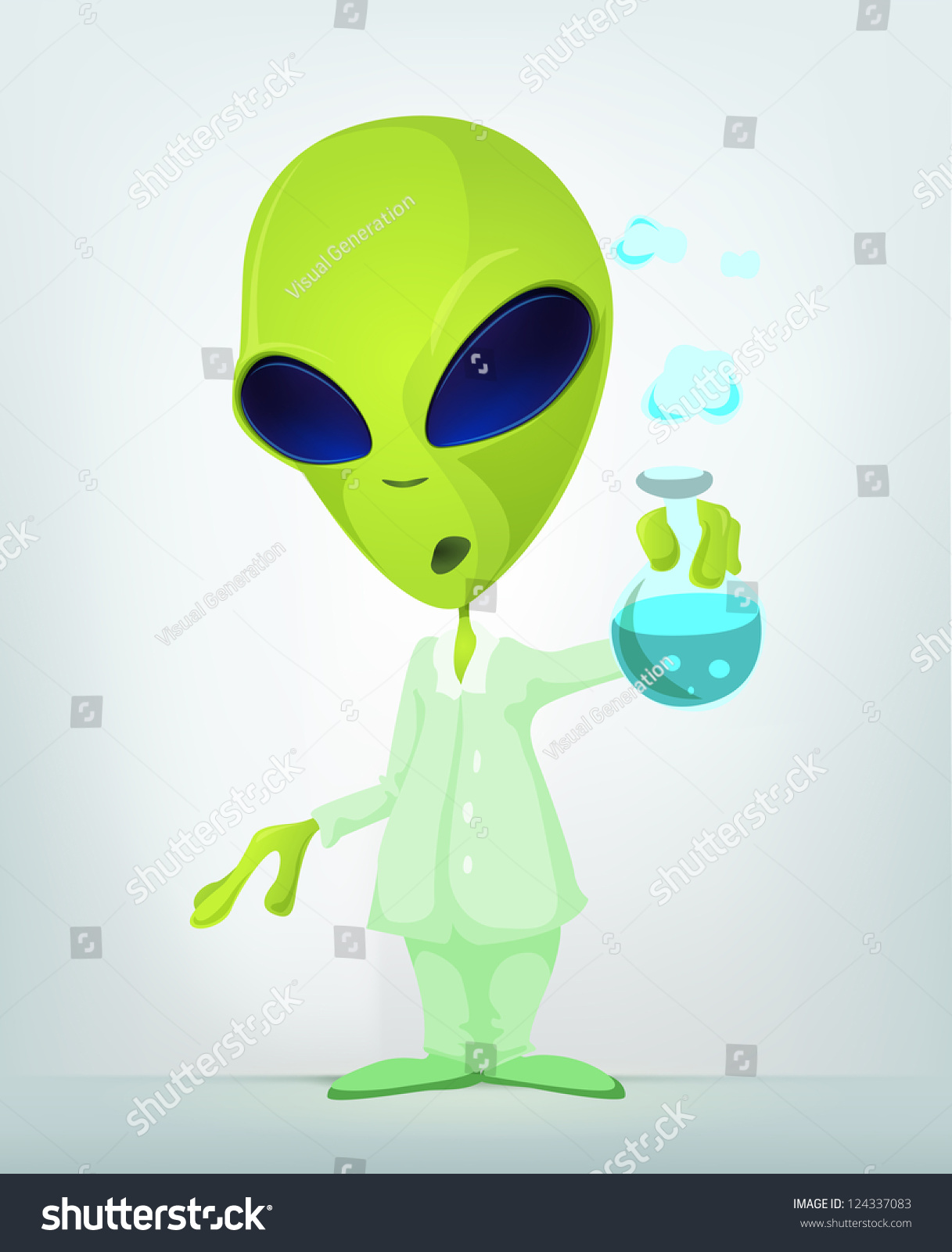 Caricatura Graciosa Alien. Ilustración vectorial.: vector de stock ...
