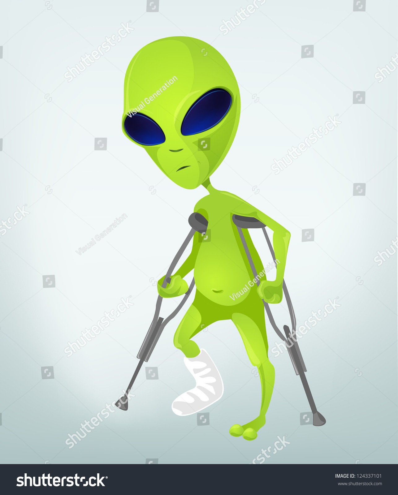 Caricatura Graciosa Alien. Ilustración vectorial.: vector de stock ...