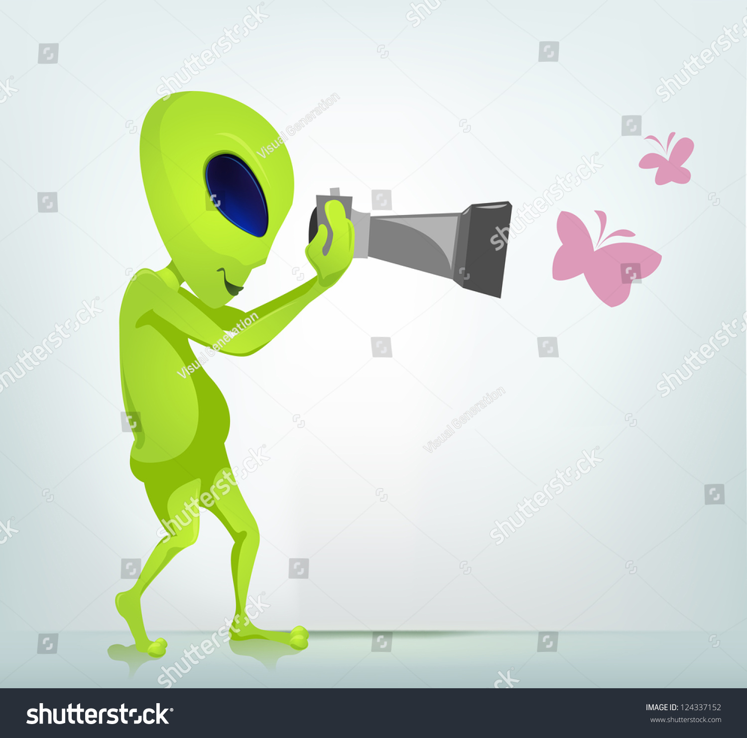 Cartoon Character Funny Alien Vector Illustration Stock Vector (Royalty ...