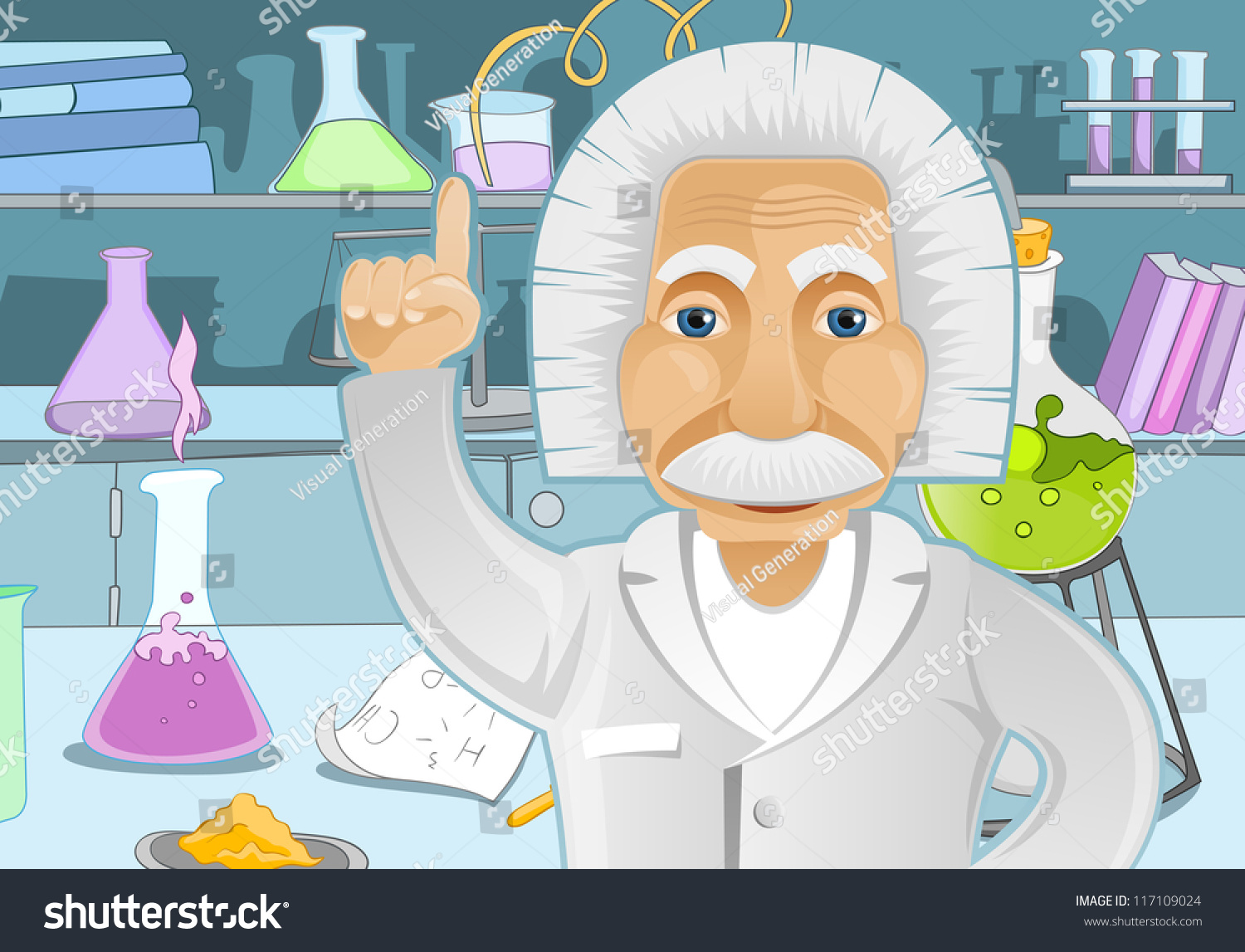 Cartoon Character Laboratory Background Idea Vector Stock Vector ...