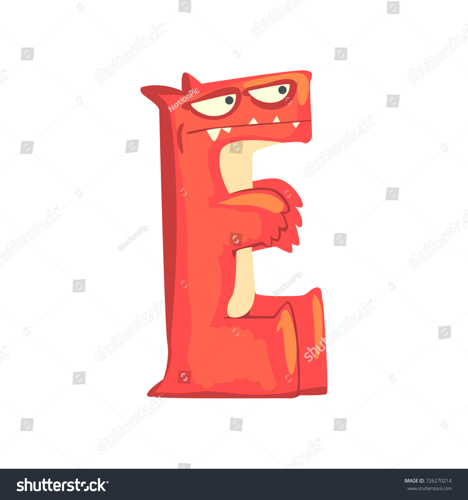 Cartoon Character Monster Letter E Stock Vector (Royalty Free ...