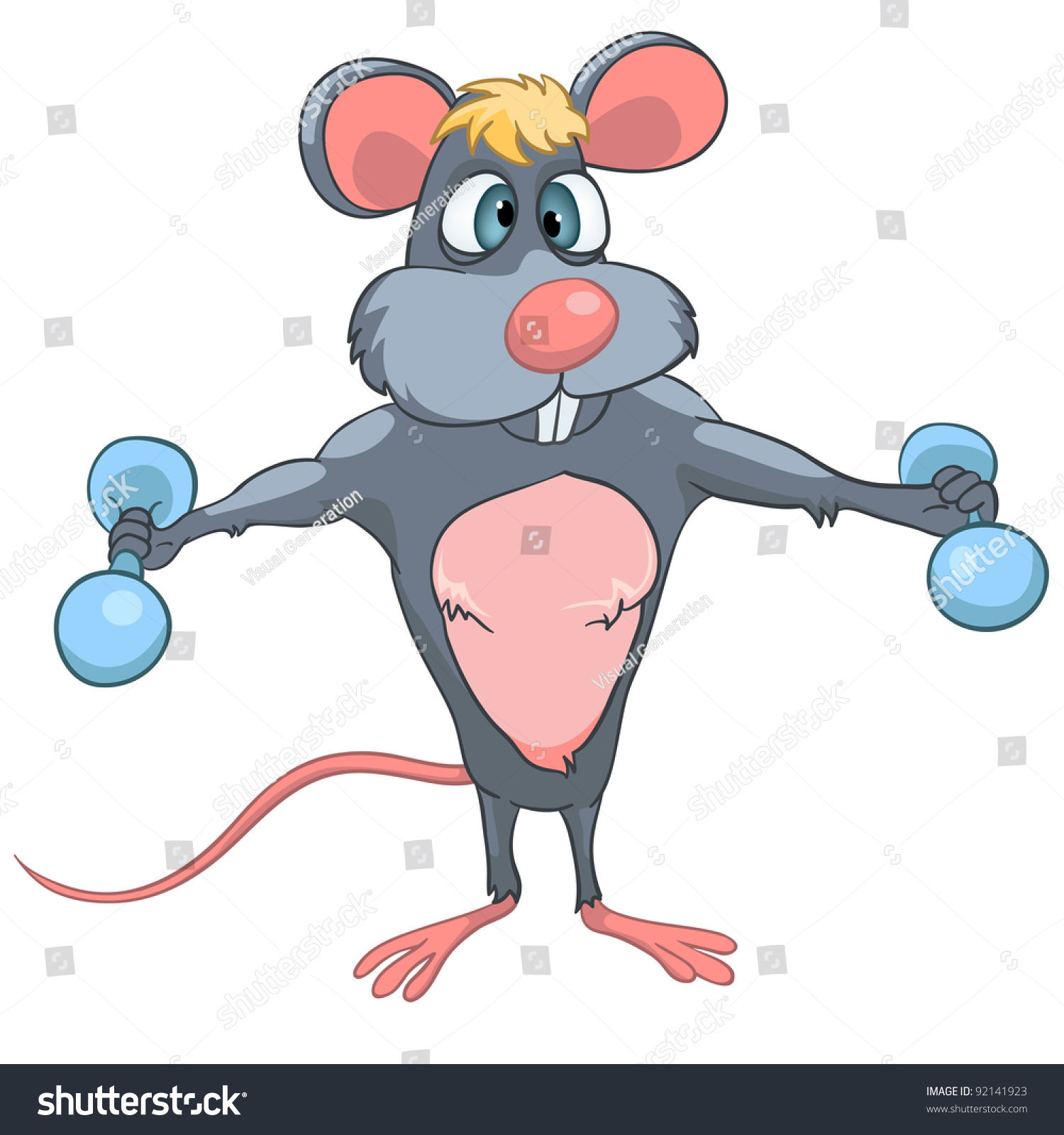 Cartoon Character Mouse Isolated On White Stock Vector (Royalty Free ...