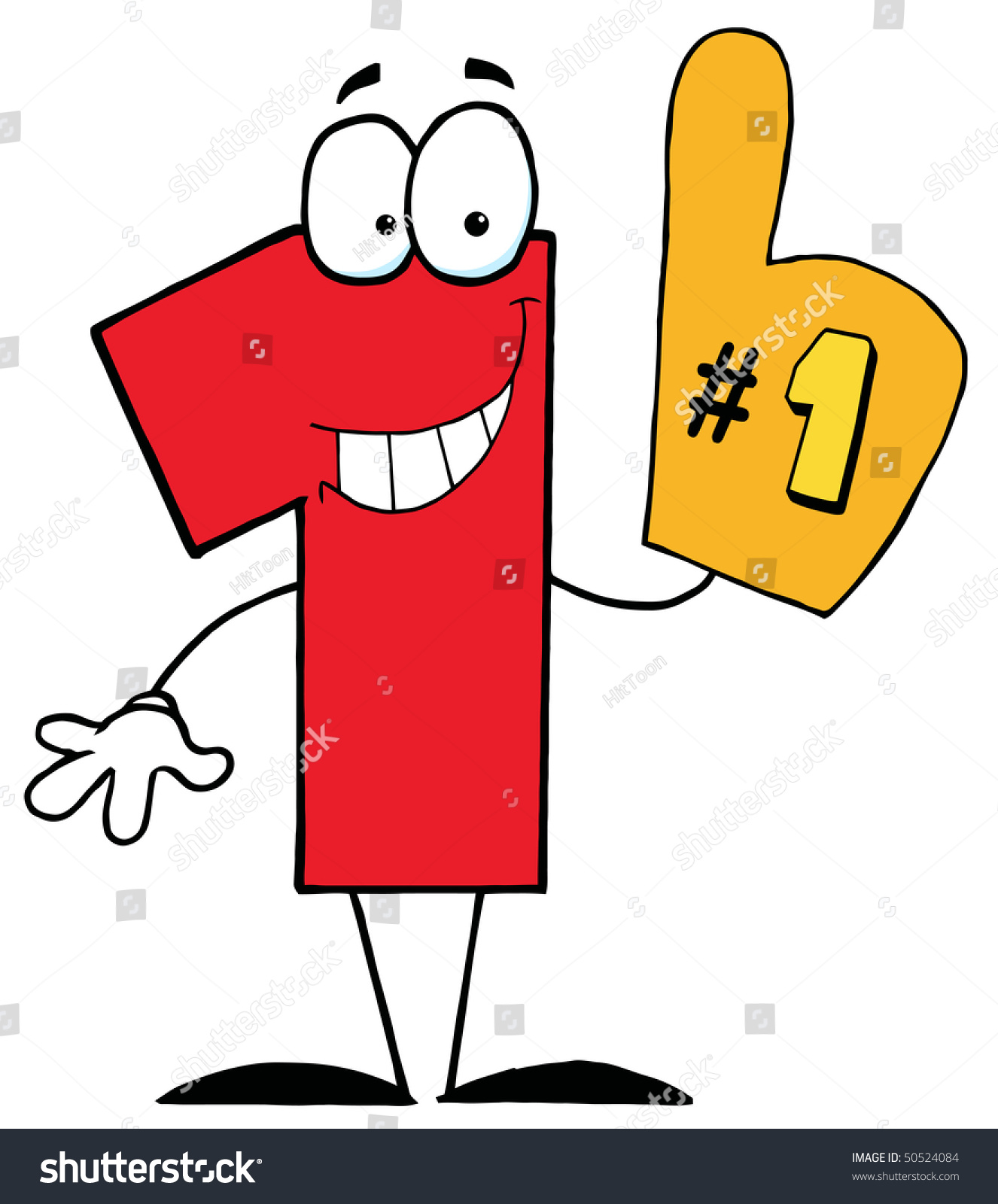 Cartoon Character Number One Stock Vector 50524084 - Shutterstock