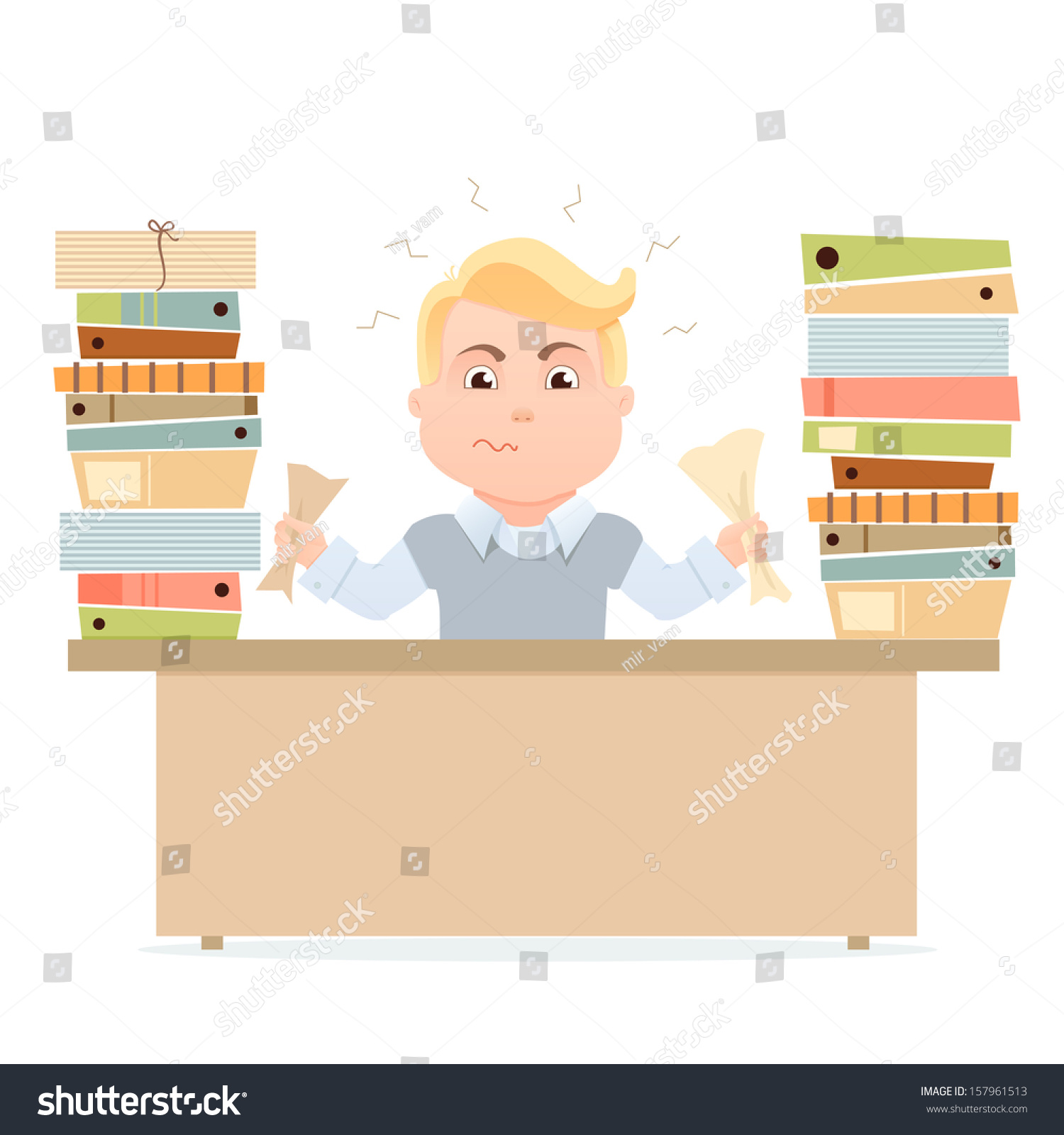 Cartoon Character Office Worker Stock Vector (Royalty Free) 157961513 ...