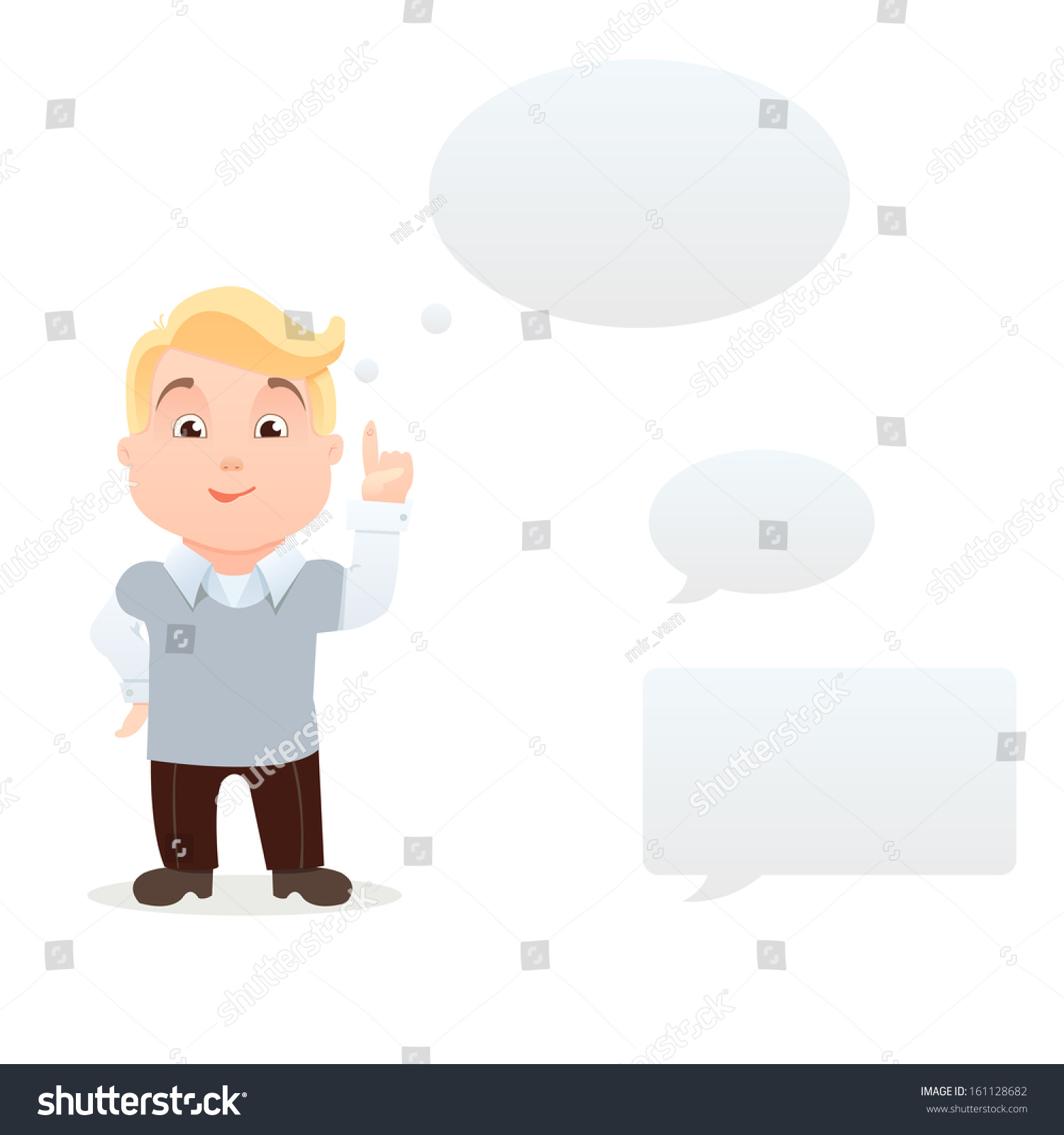 Cartoon Character Office Worker Speech Bubble Stock Vector (Royalty ...