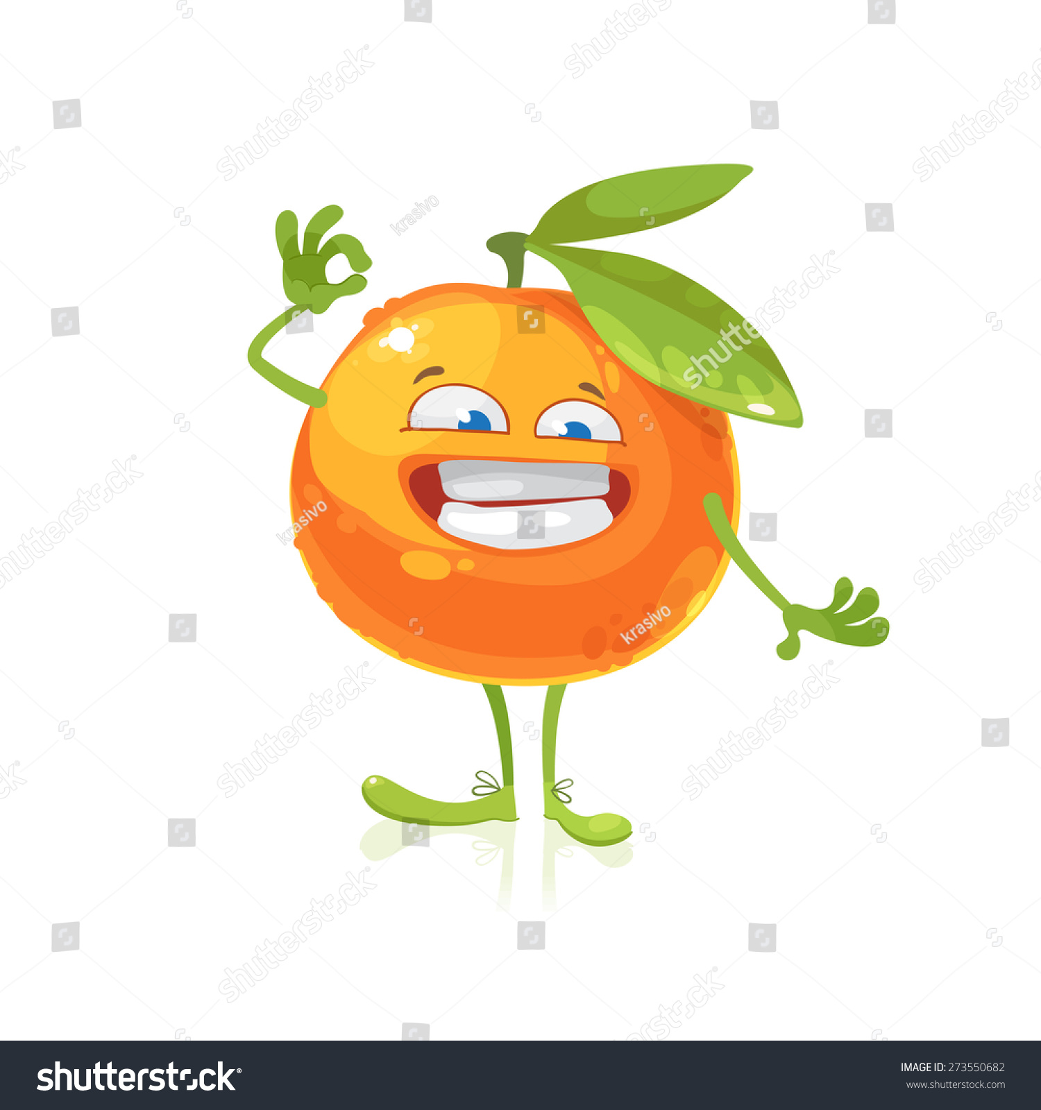 Cartoon Character Orange Stock Vector (Royalty Free) 273550682