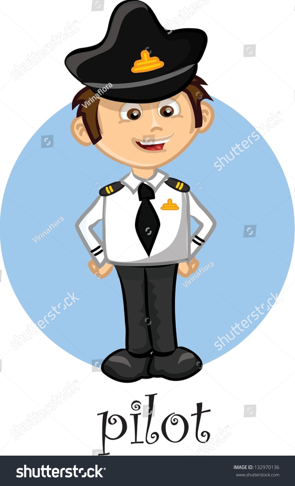 Cartoon Character Pilot Stock Vector 132970136 - Shutterstock