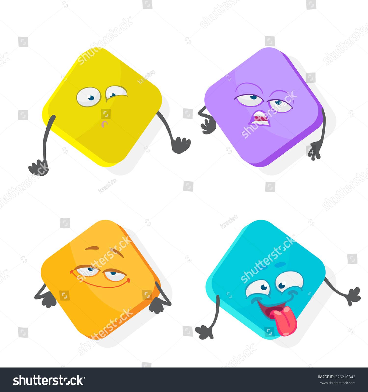 Cartoon Character Rhombus Stock Vector (Royalty Free) 226219342