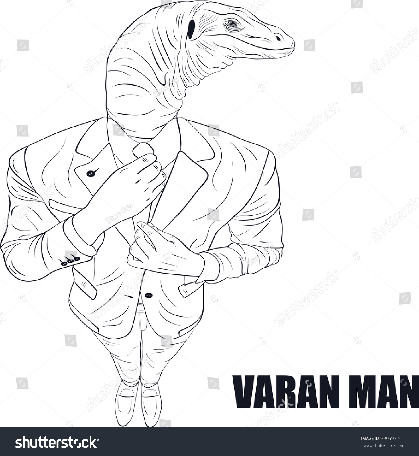 Cartoon Character Varan Stock Vector (Royalty Free) 390597241 ...