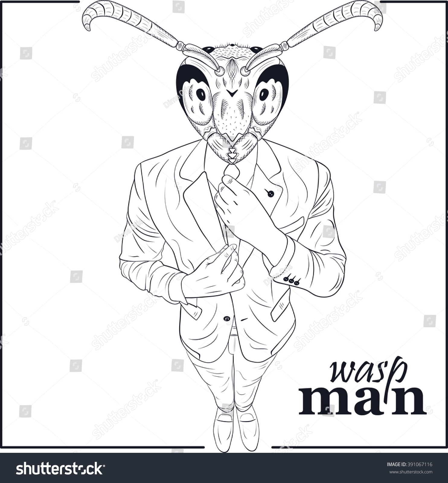 Cartoon Character Wasp Stock Vector (Royalty Free) 391067116 | Shutterstock