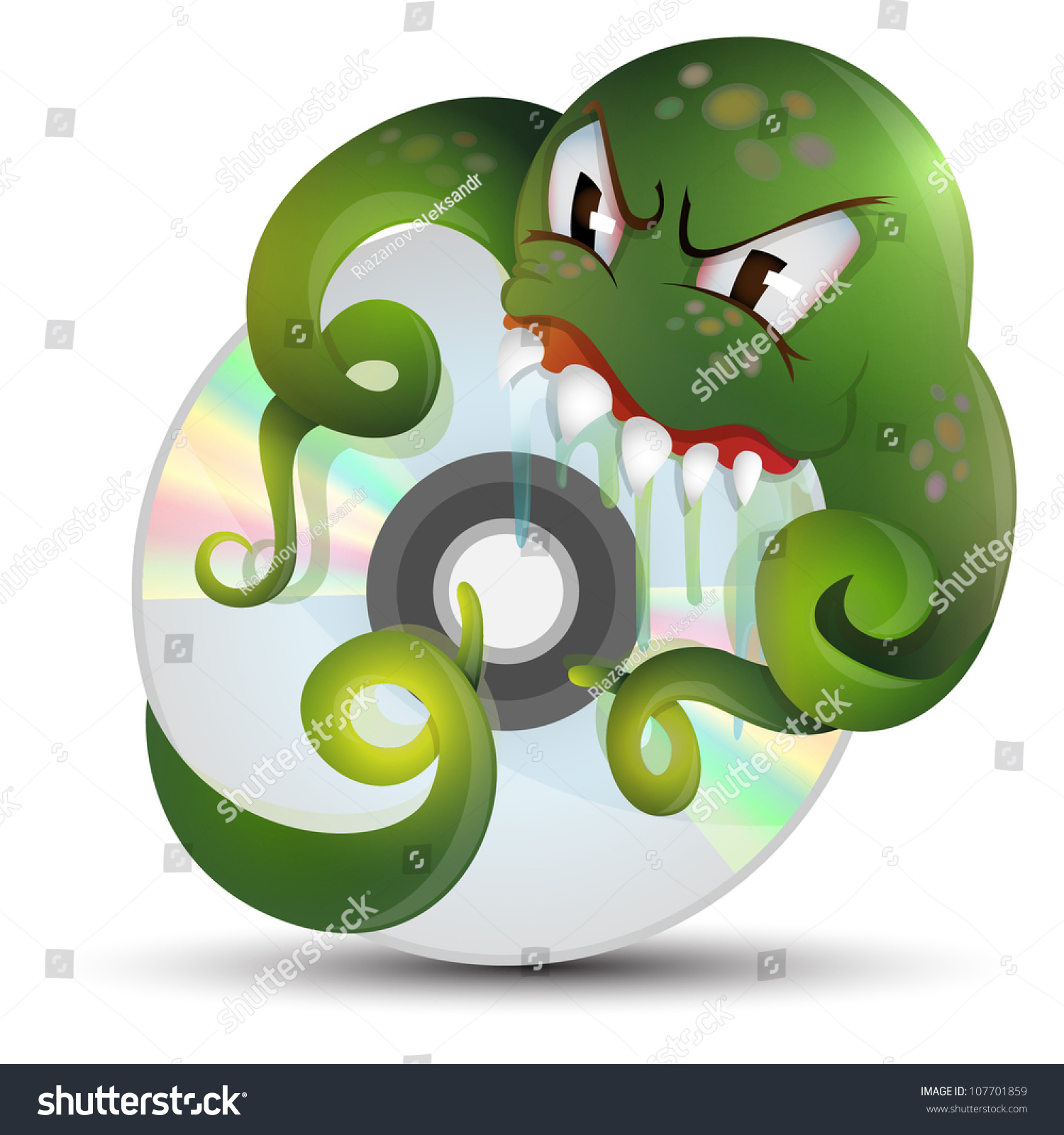 Cartoon Characters Computer Virus Illustration Stock Vector (Royalty ...
