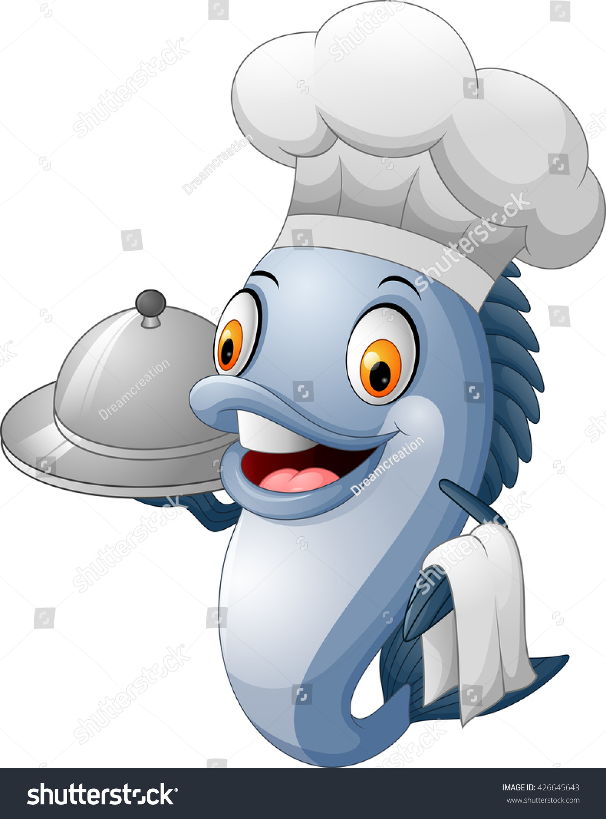 Cartoon Chef Fish Stock Vector (Royalty Free) 426645643