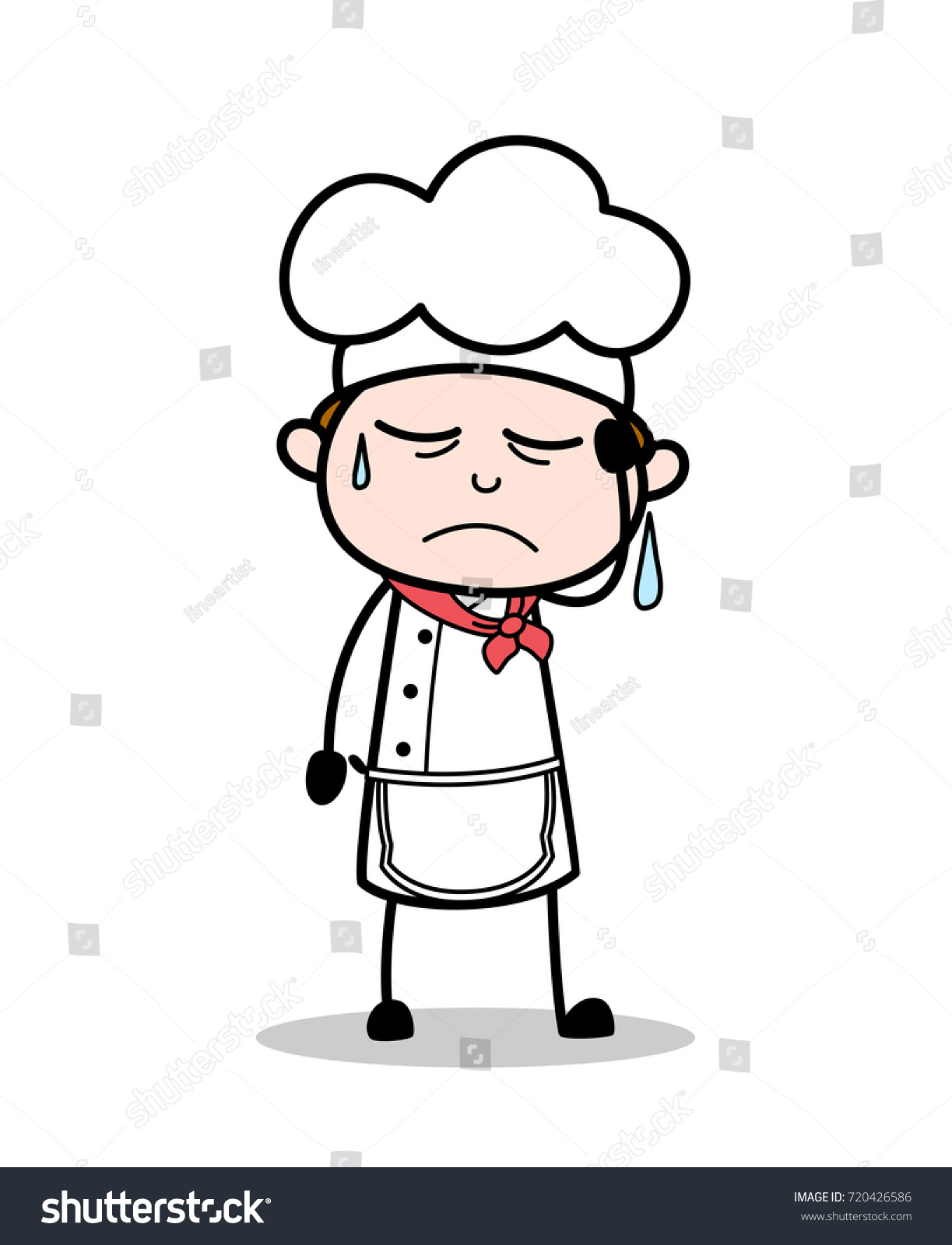 Cartoon Chef Upset Crying Vector Illustration: เวกเตอร์สต็อก (ปลอดค่า ...