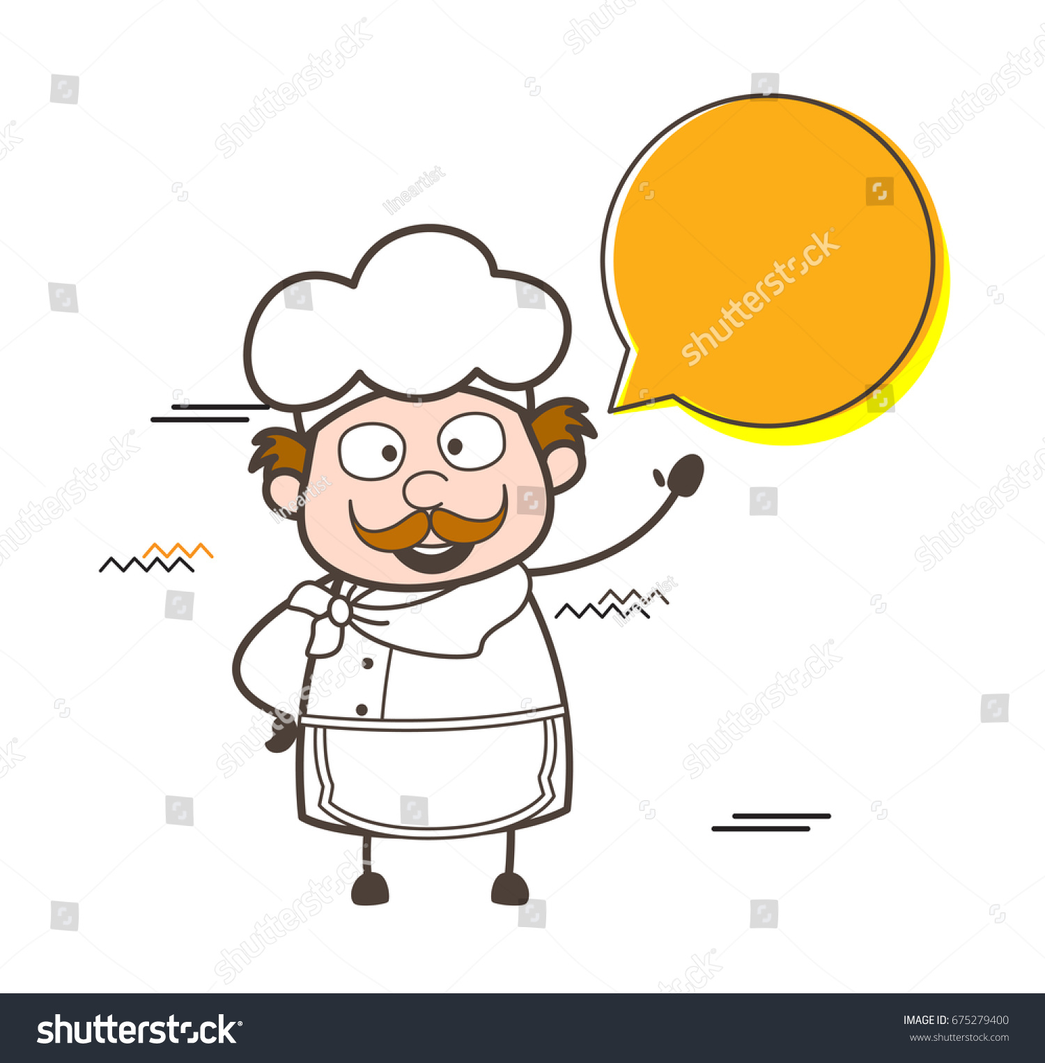 Cartoon Chef Chat Bubble Vector Illustration: เวกเตอร์สต็อก (ปลอดค่า ...