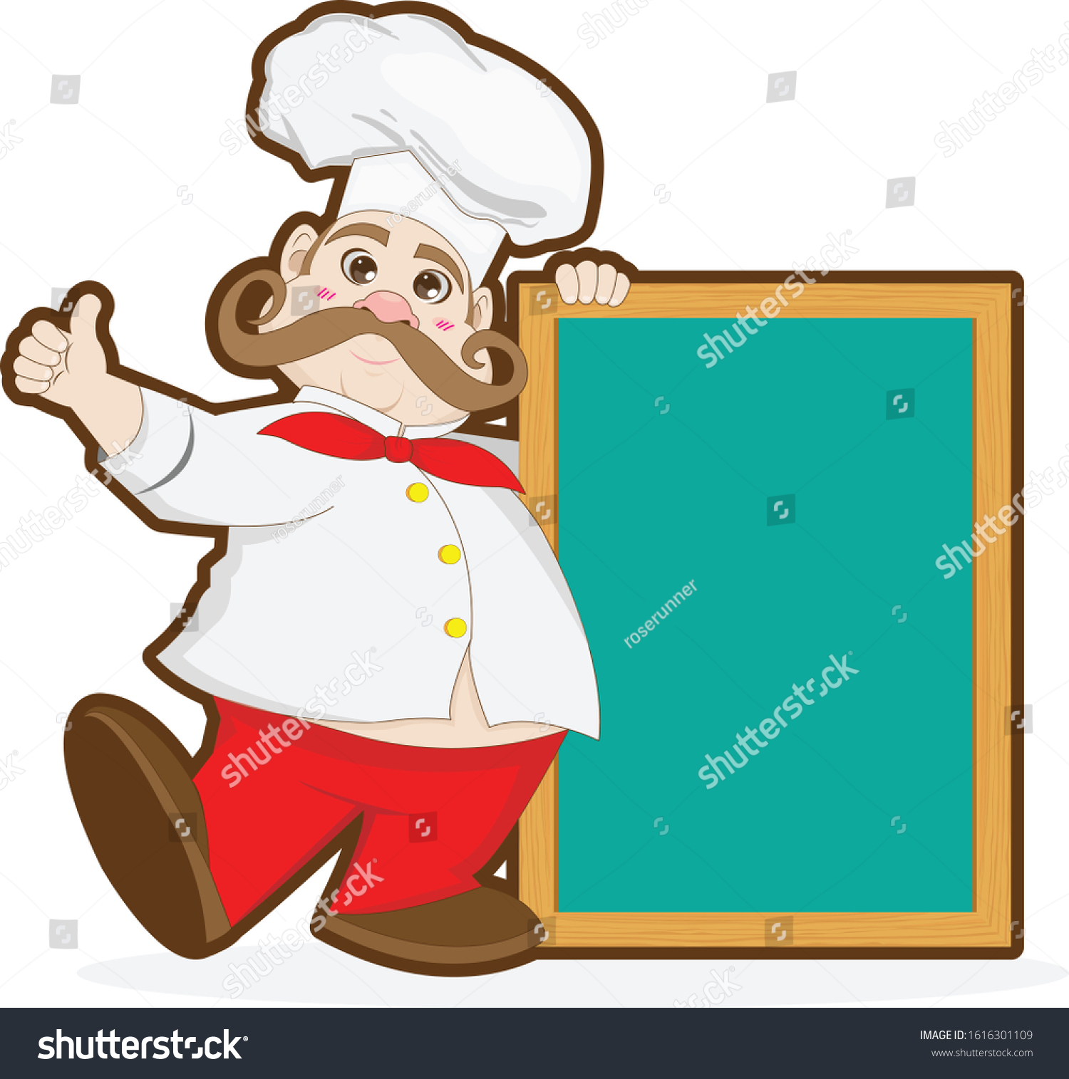 Cartoon Chef Menu Board Vector Stock Vector (Royalty Free) 1616301109