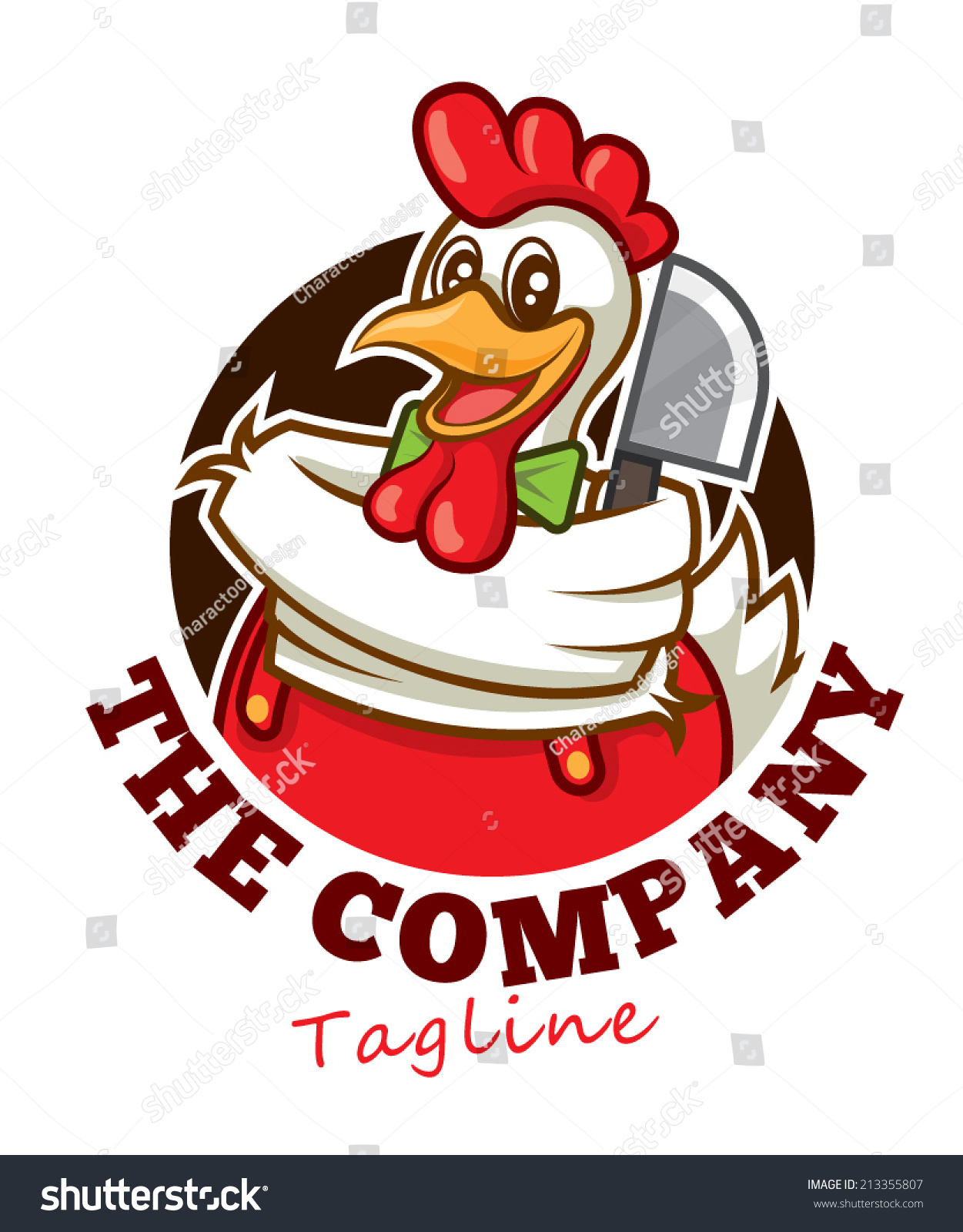 Cartoon Chicken Chef With Cleaver, Vector - 213355807 : Shutterstock