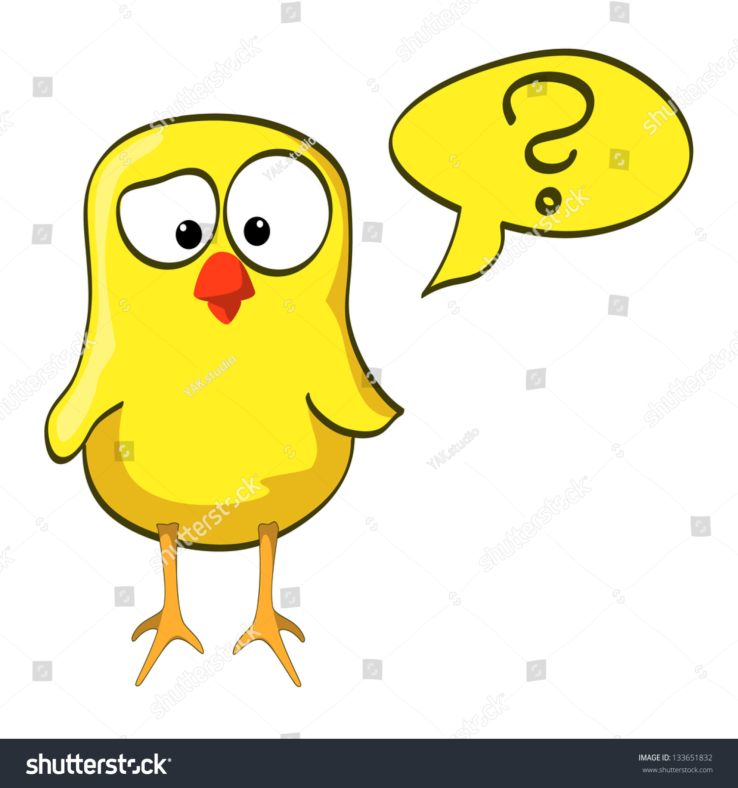 Cartoon Chicken Doubt Stock Vector (Royalty Free) 133651832 | Shutterstock