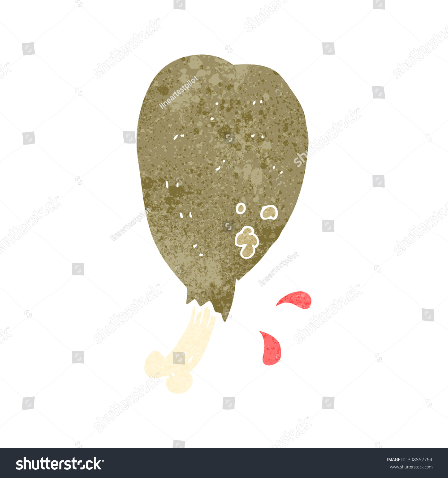 Cartoon Chicken Leg Stock Vector (Royalty Free) 308862764 | Shutterstock