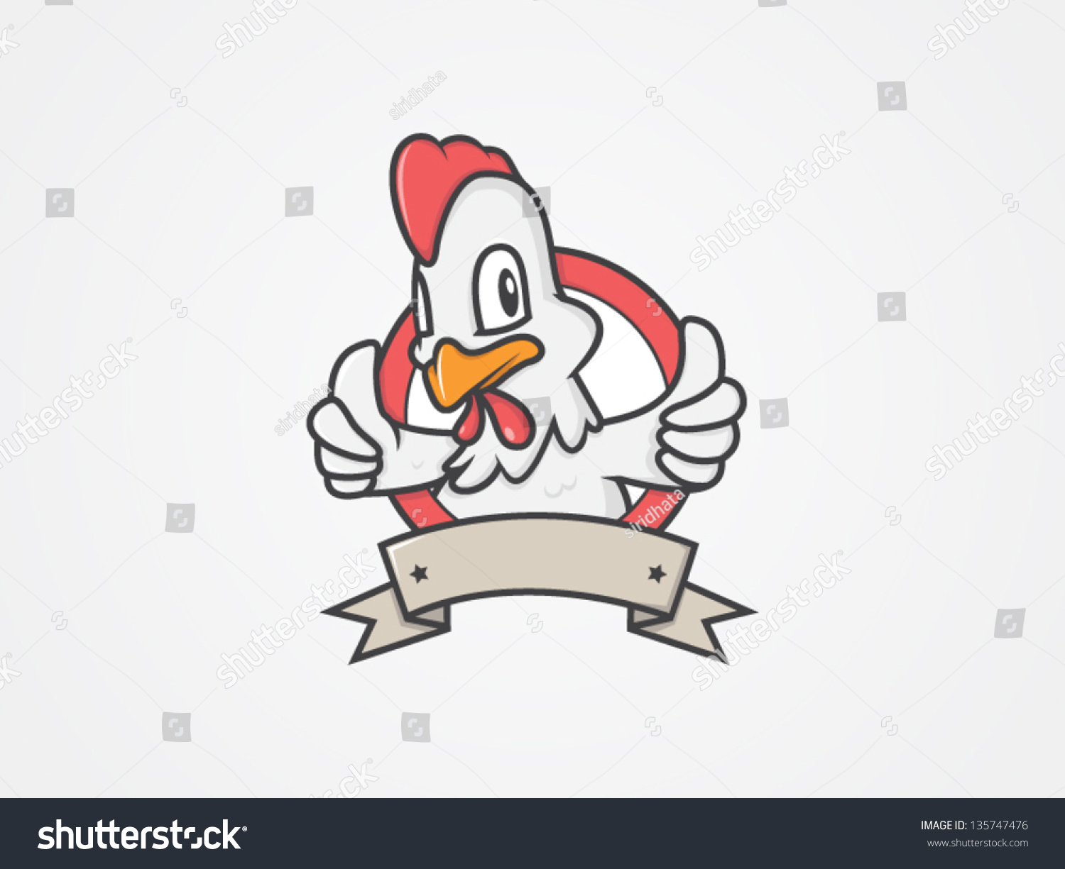 Cartoon Chicken Symbol Vector Stock Vector (Royalty Free) 135747476