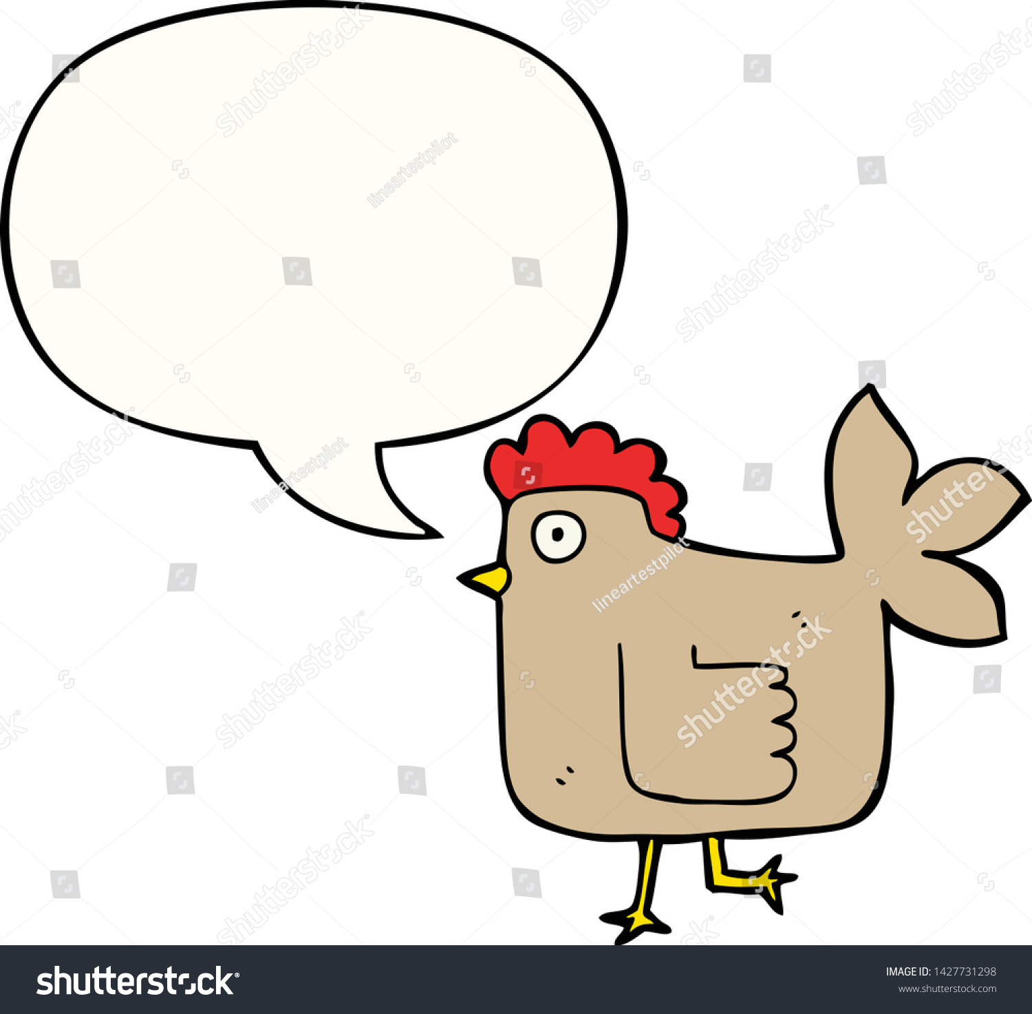 Cartoon Chicken Speech Bubble Stock Vector (Royalty Free) 1427731298 ...