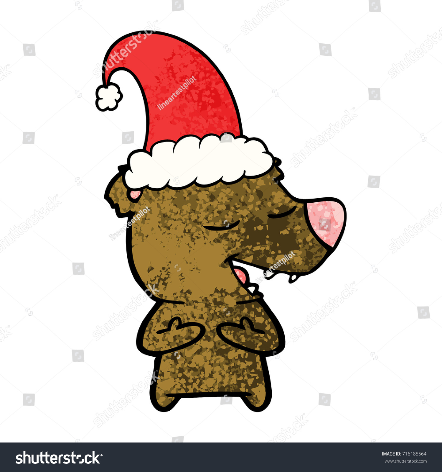 Cartoon Christmas Bear Stock Vector (Royalty Free) 716185564