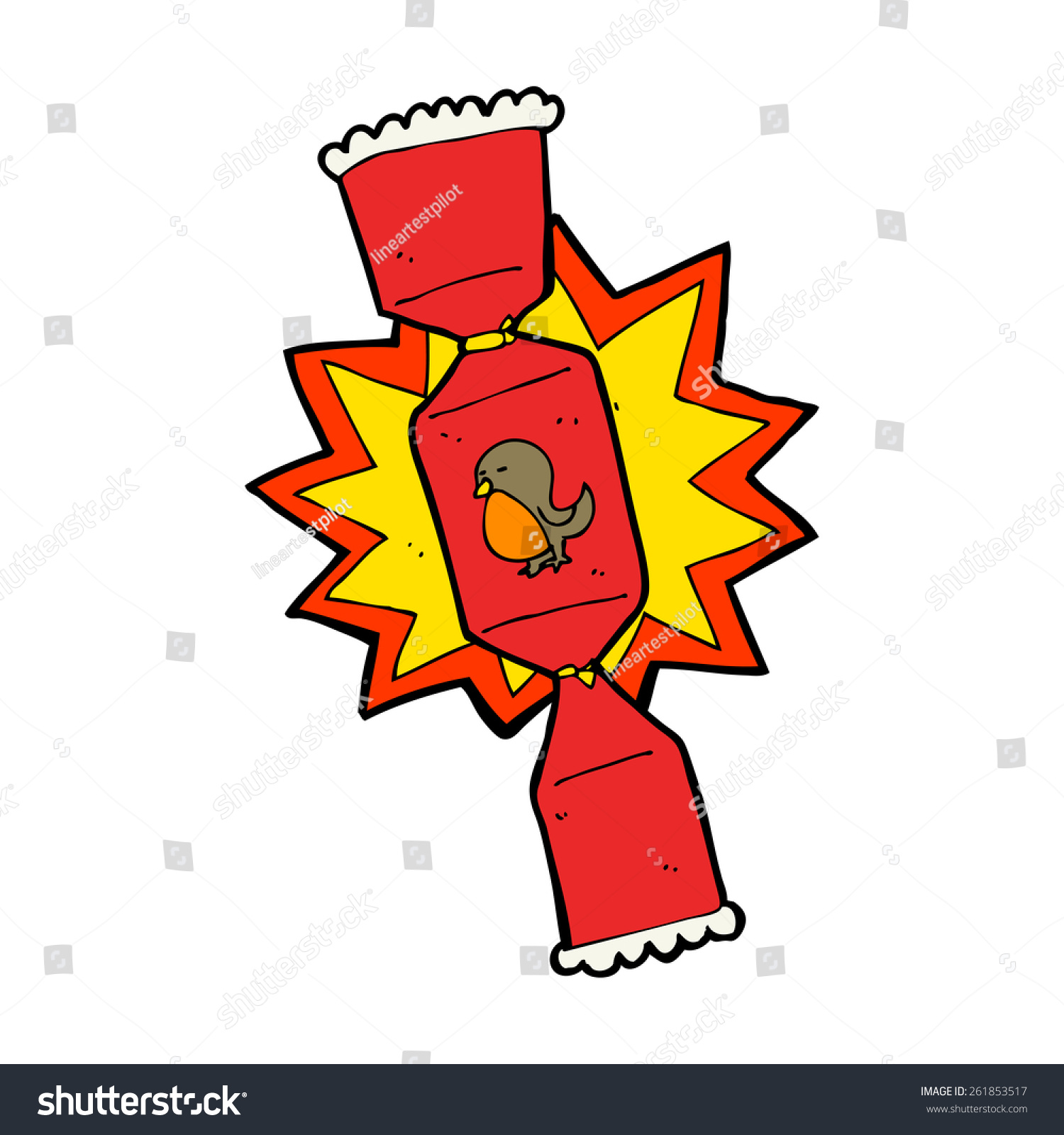 Cartoon Christmas Cracker Stock Vector (Royalty Free) 261853517