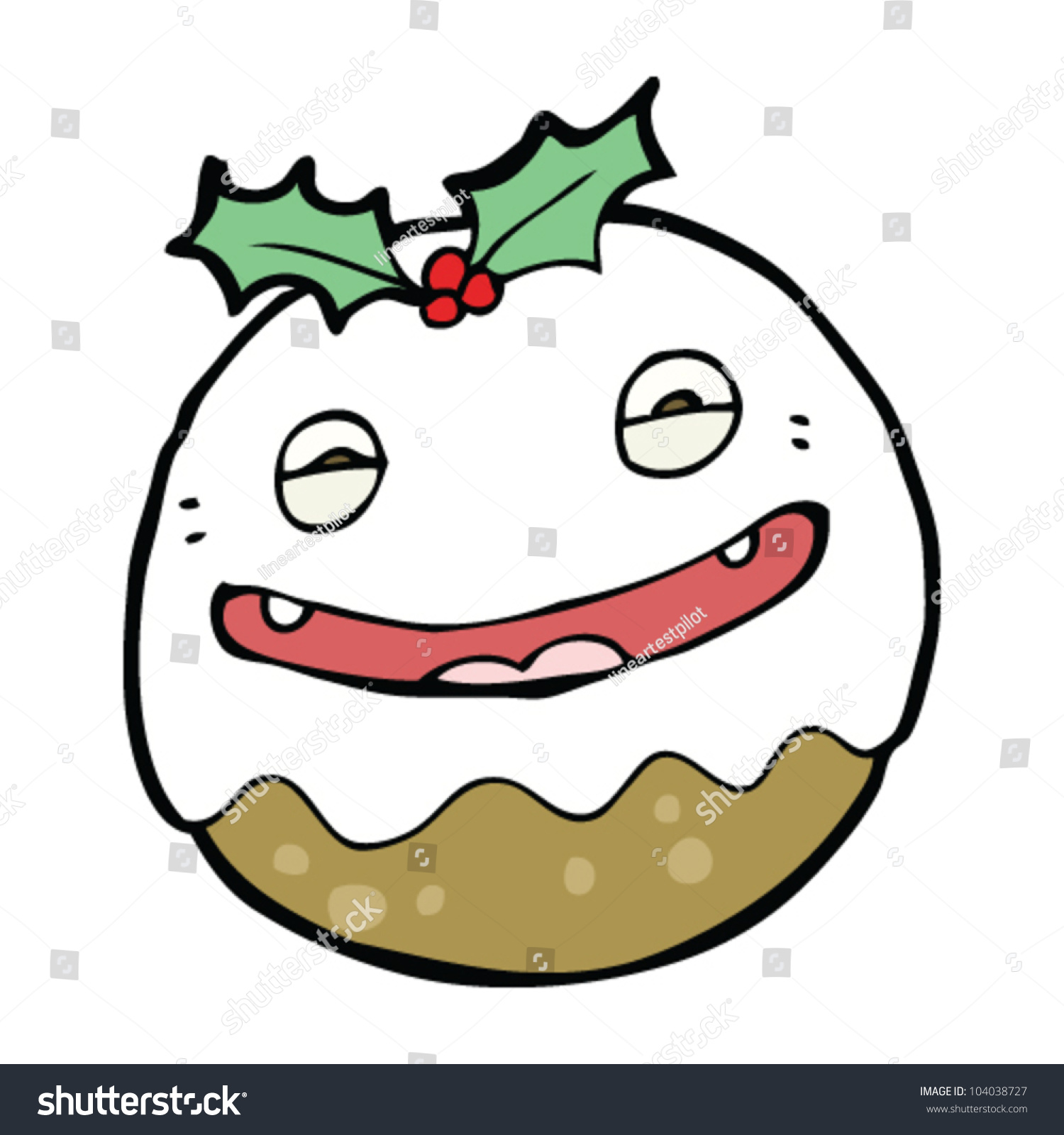 Cartoon Christmas Pudding Stock Vector Illustration 104038727 ...
