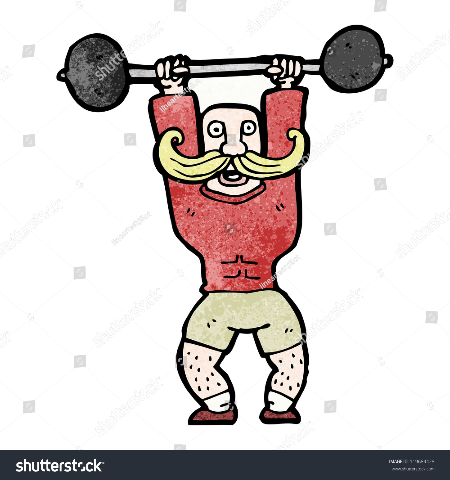 Cartoon Circus Strong Man Stock Vector 119684428 - Shutterstock