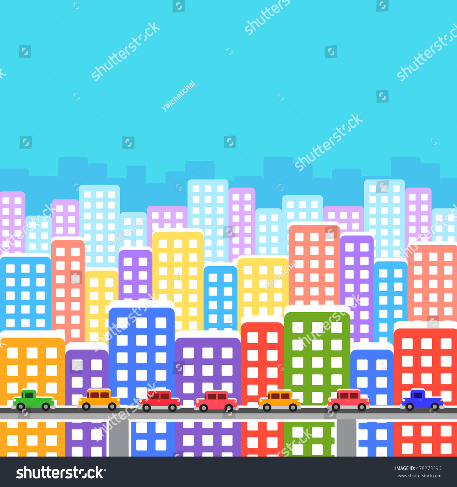 Cartoon City Vector Stock Vector (Royalty Free) 478273396 | Shutterstock