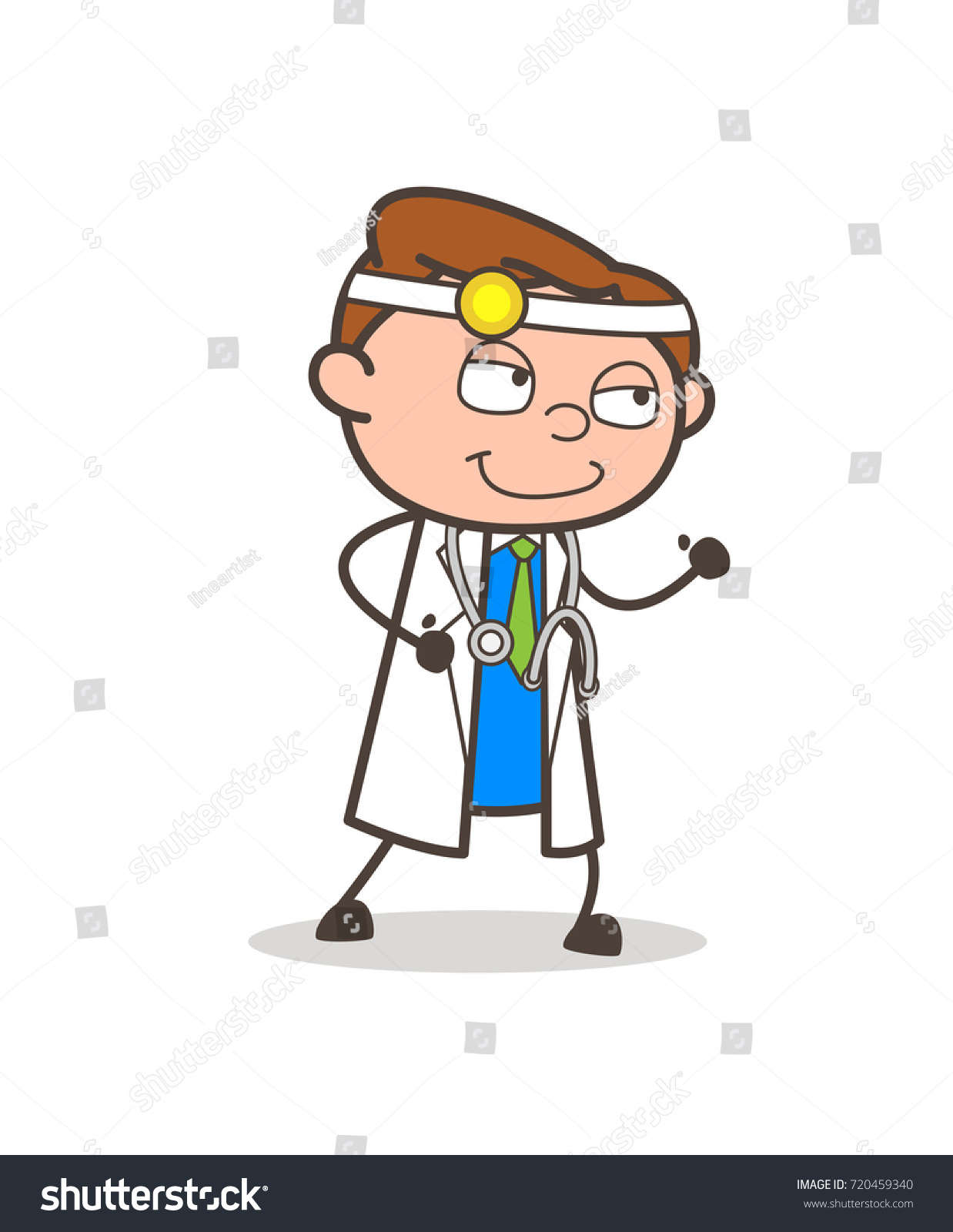 Cartoon Clever Doctor Expression Vector Illustration Stock Vector ...