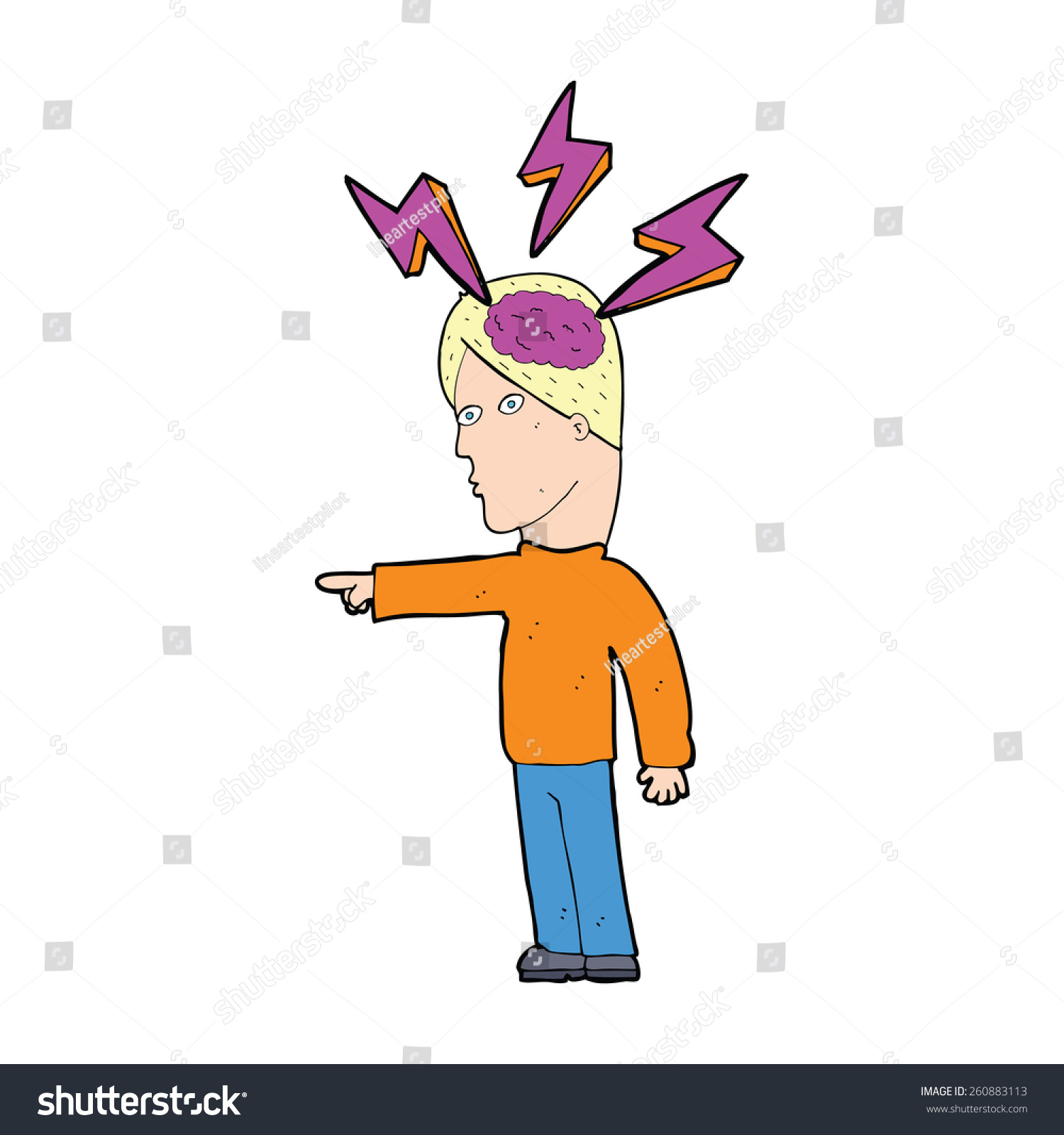 Cartoon Clever Man Stock Vector (Royalty Free) 260883113