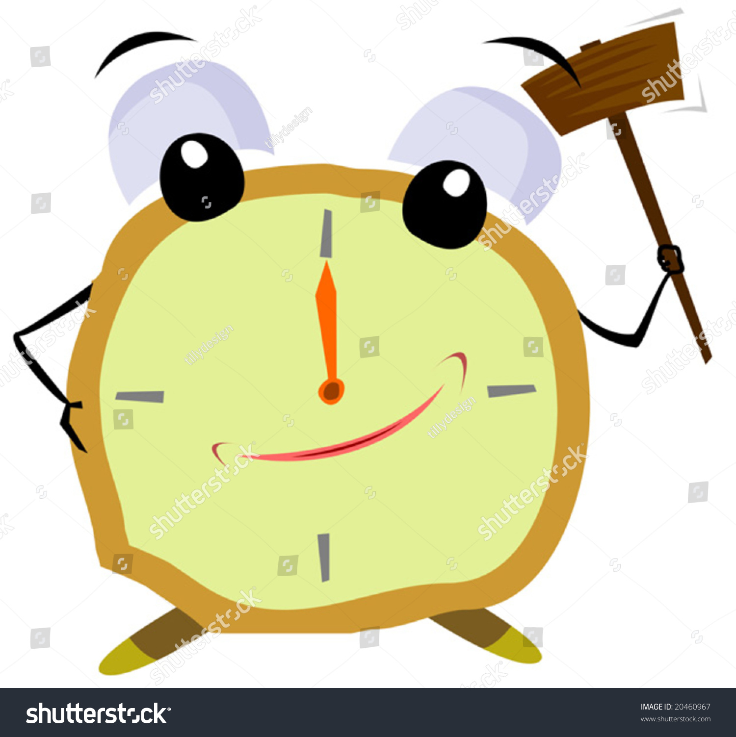 Cartoon Clock Hammer Stock Vector (Royalty Free) 20460967