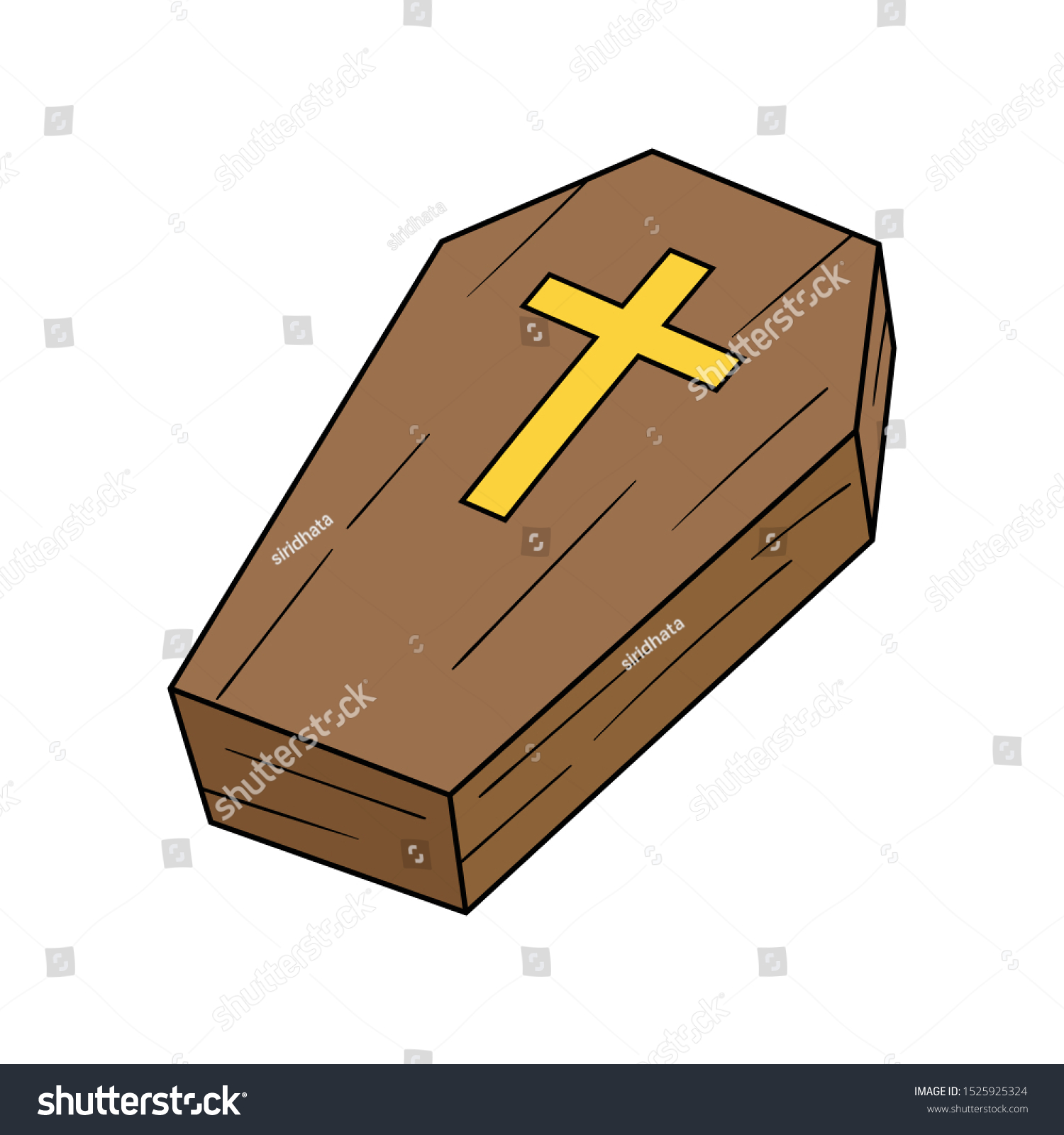Cartoon Closed Coffin Vector Illustration Stock Vector (Royalty Free ...
