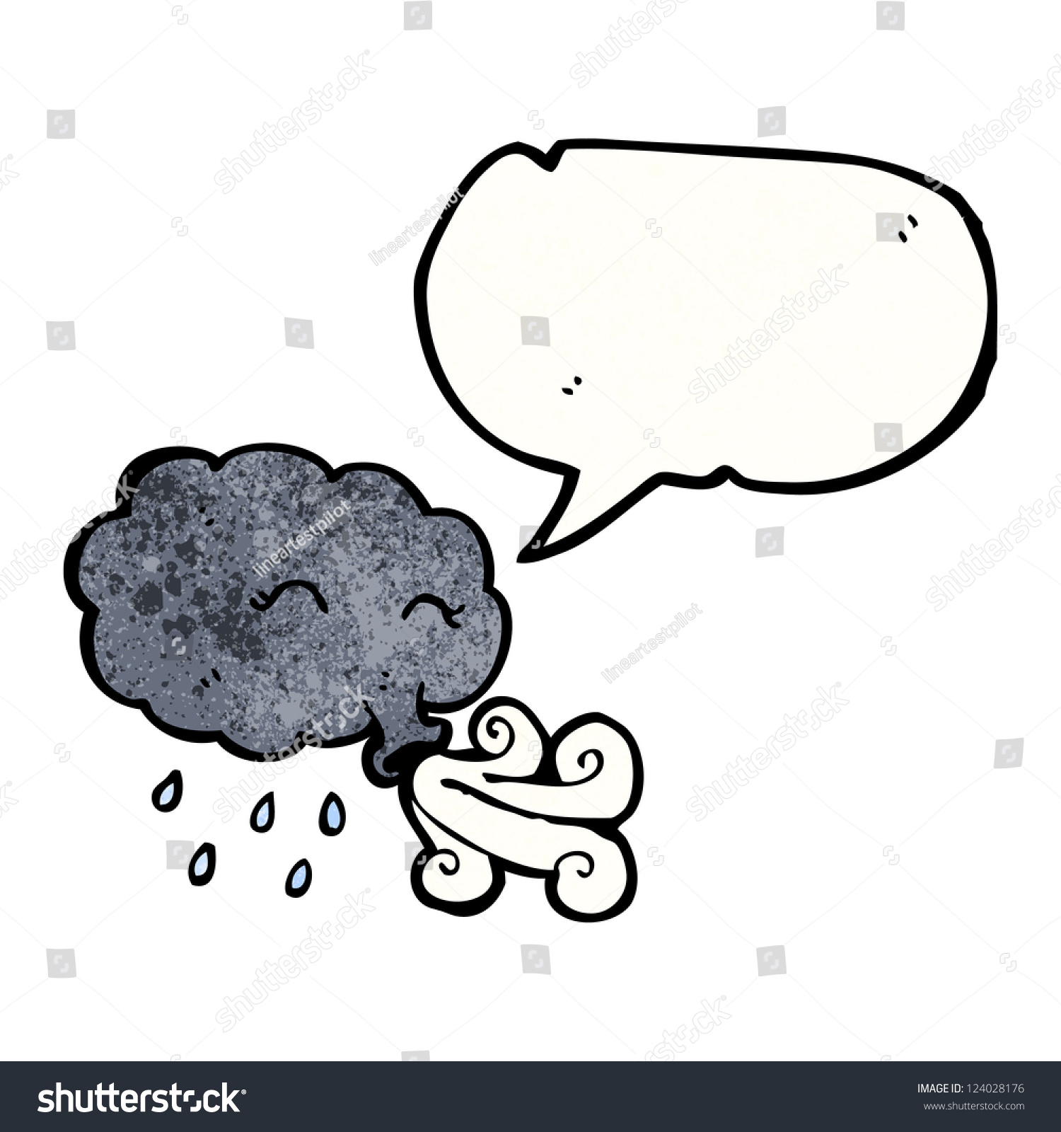 Cartoon Cloud Blowing Wind Stock Vector (Royalty Free) 124028176 ...