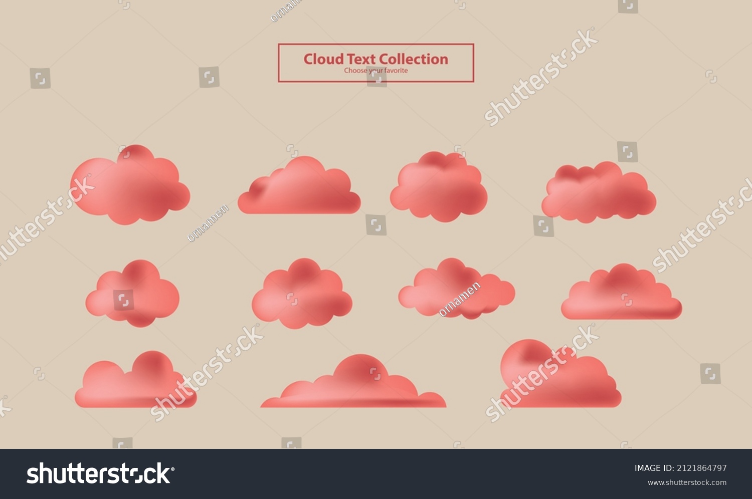 Cartoon Clouds Collection Set Background Flat Stock Vector (Royalty ...